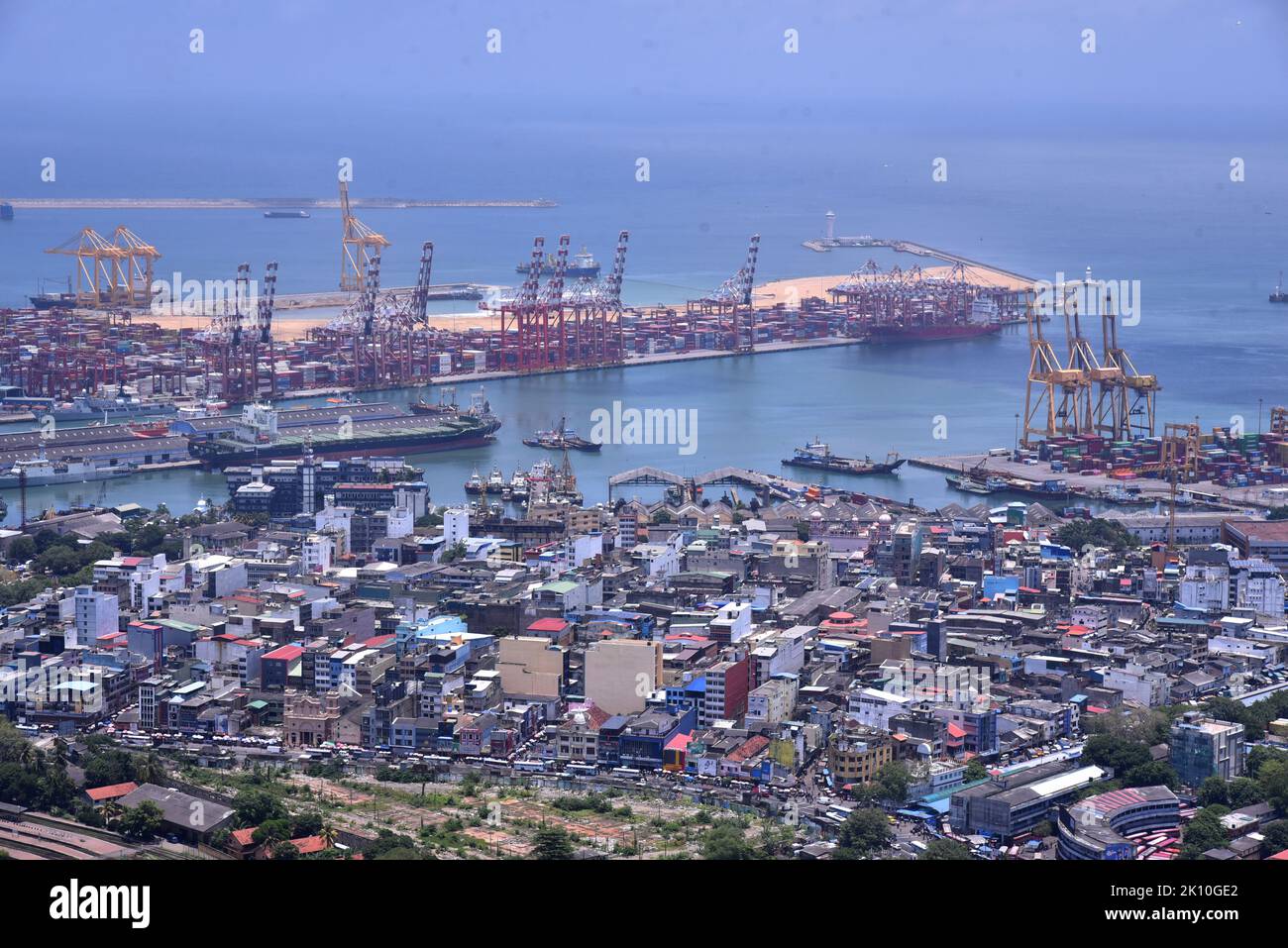 (9/12/2022) View of the Colombo Harbor from the Colombo Lotus Tower ...
