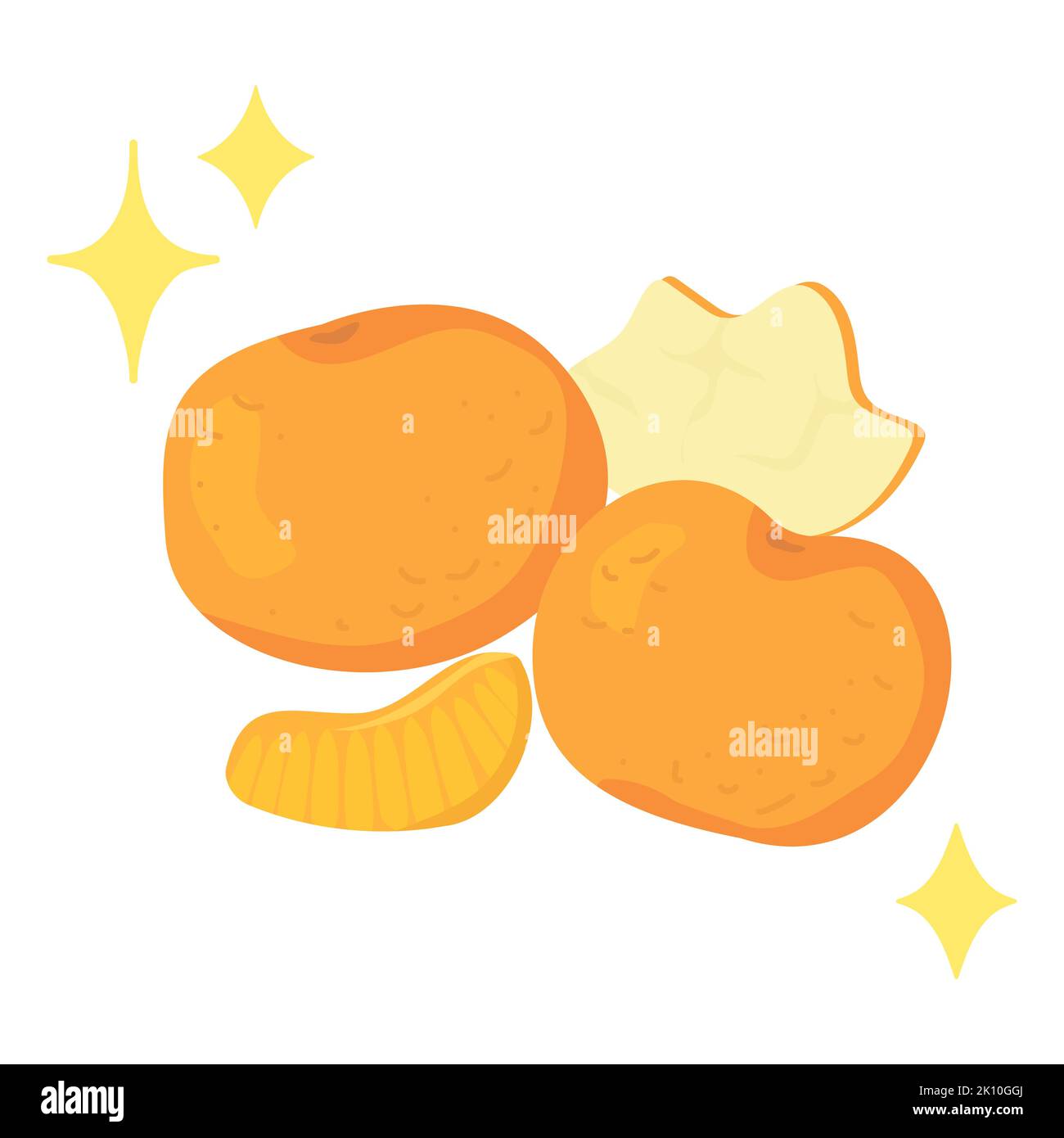 Bright tangerine Christmas composition. Whole fruit, mandarin peel ...