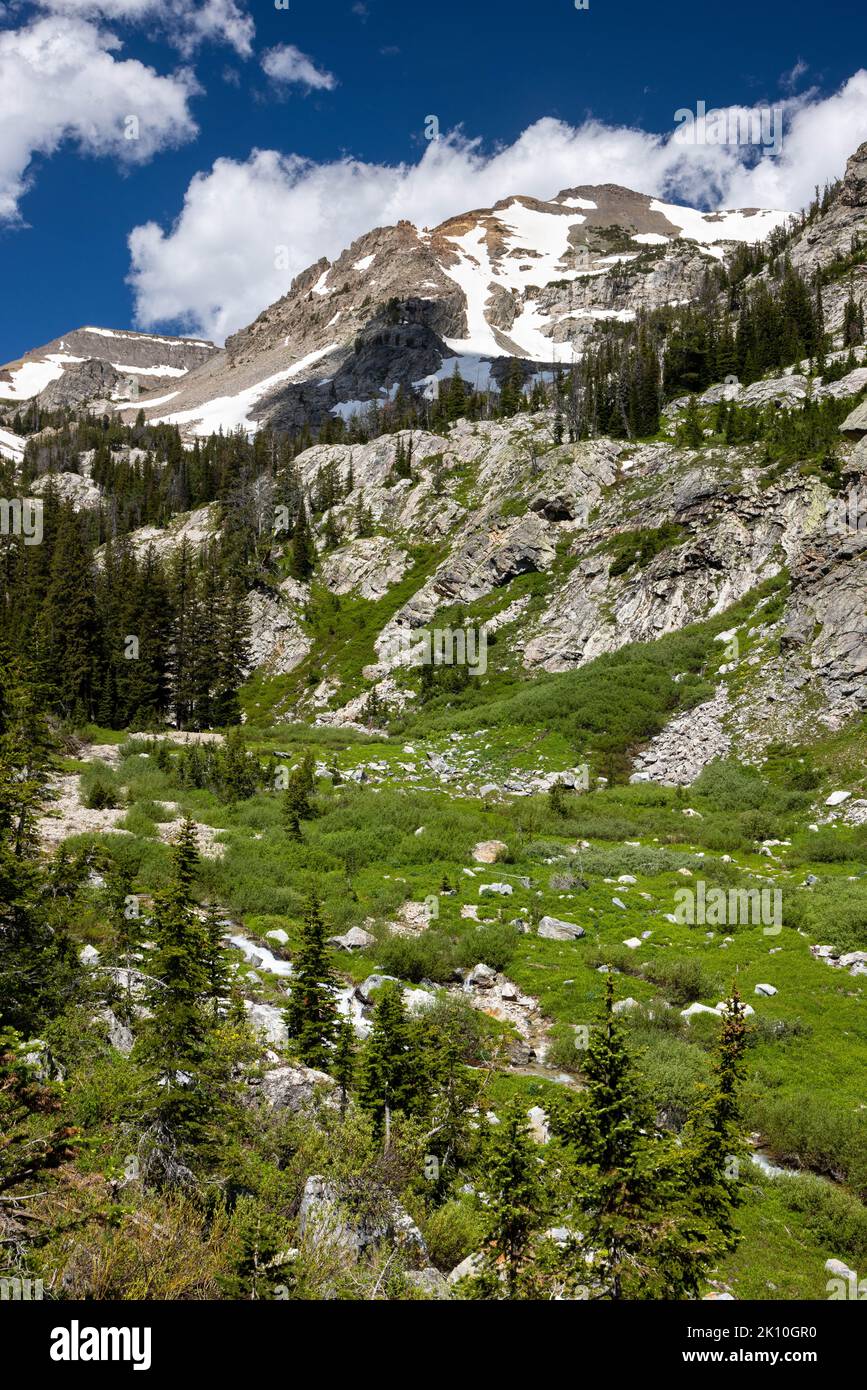 Snow-covered peaks rising high above the upper elevations of Open ...