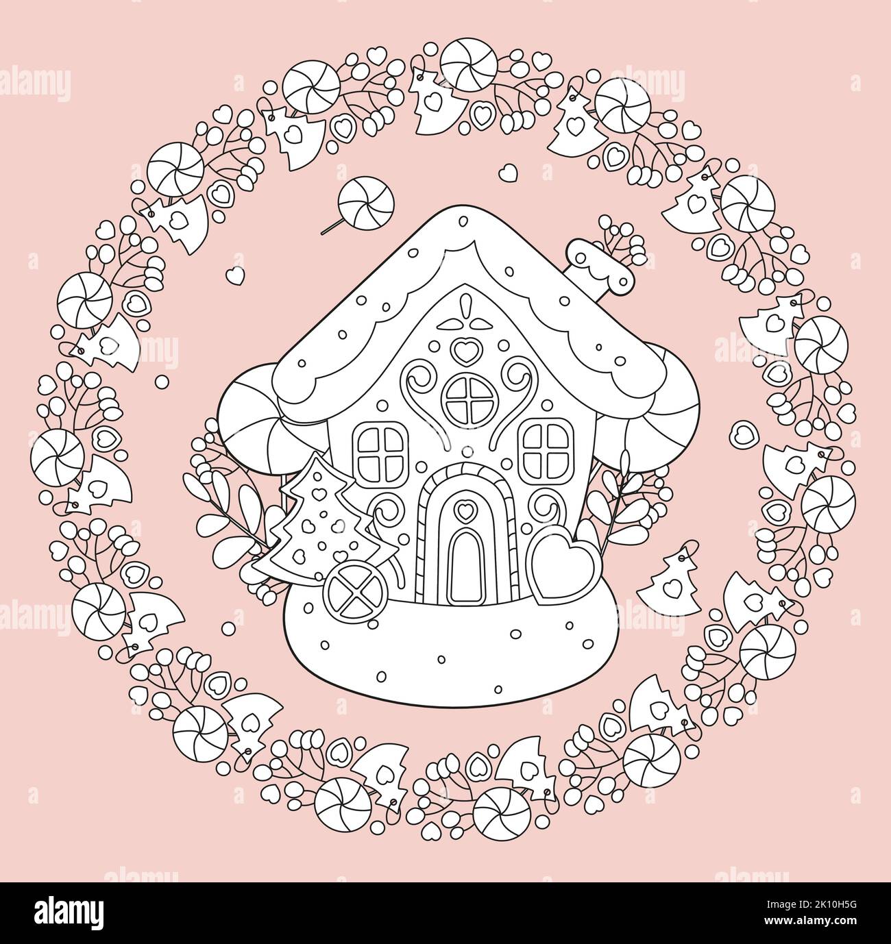 Gingerbread house winter holiday Stock Vector Images - Alamy