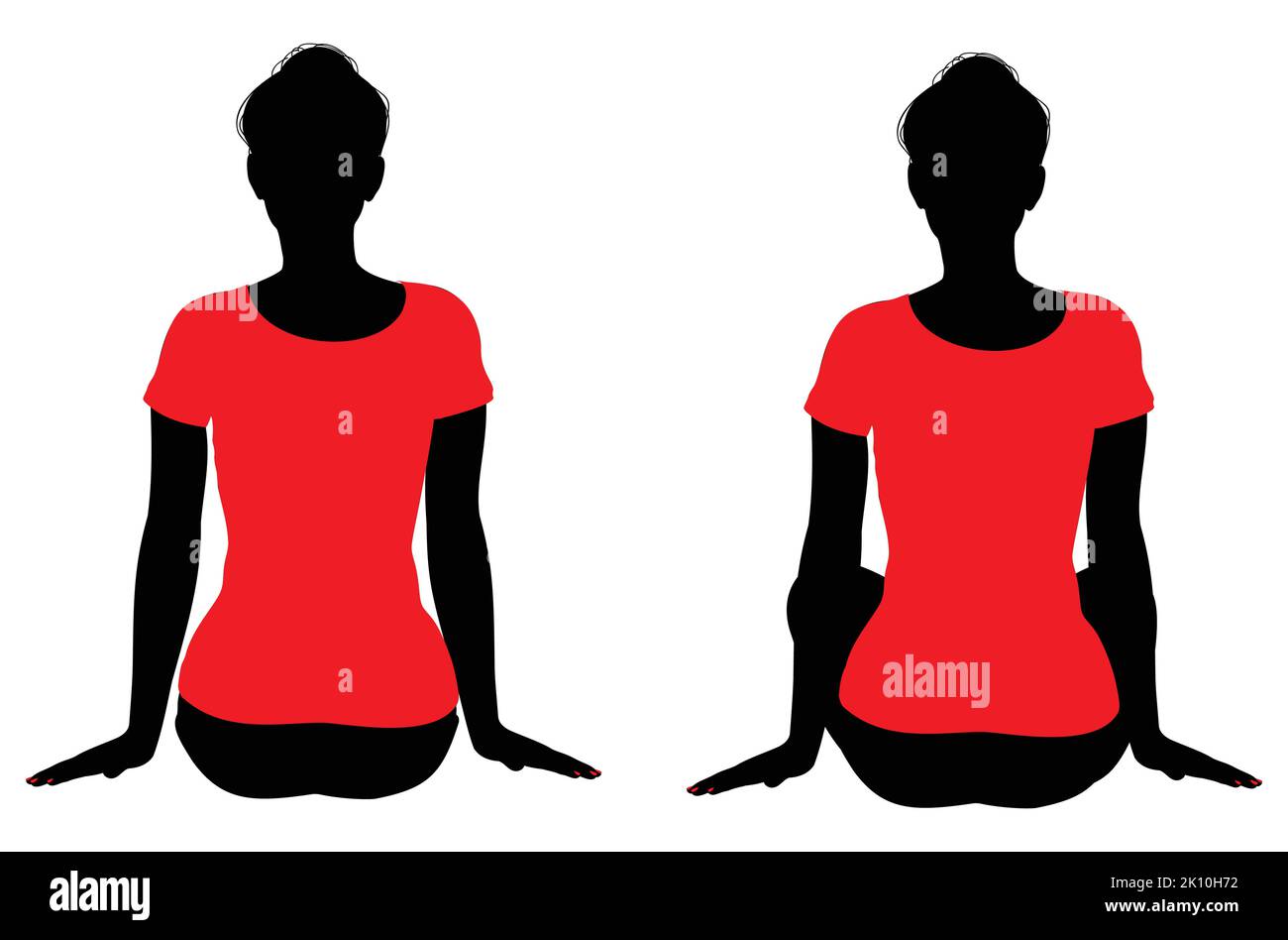 Female young sit sitting beauty Stock Vector Images - Alamy