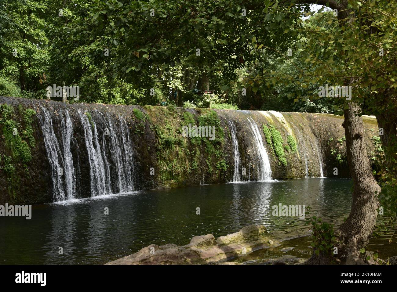 Waterfall on the Gapeau river at the estate wine La castille Var ...