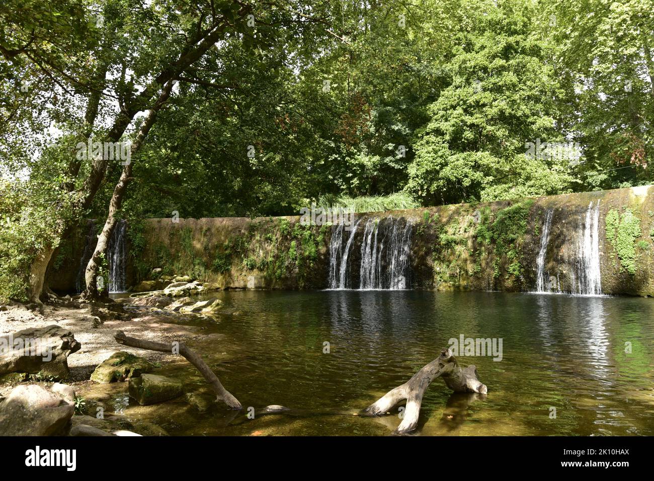 Waterfall on the Gapeau river at the estate wine La castille Var ...