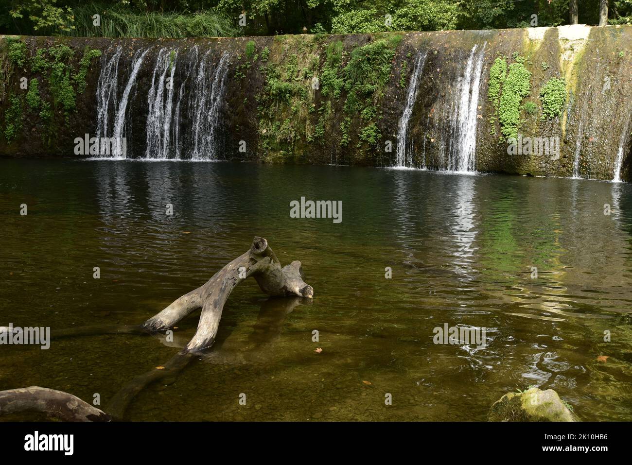 Waterfall on the Gapeau river at the estate wine La castille Var ...