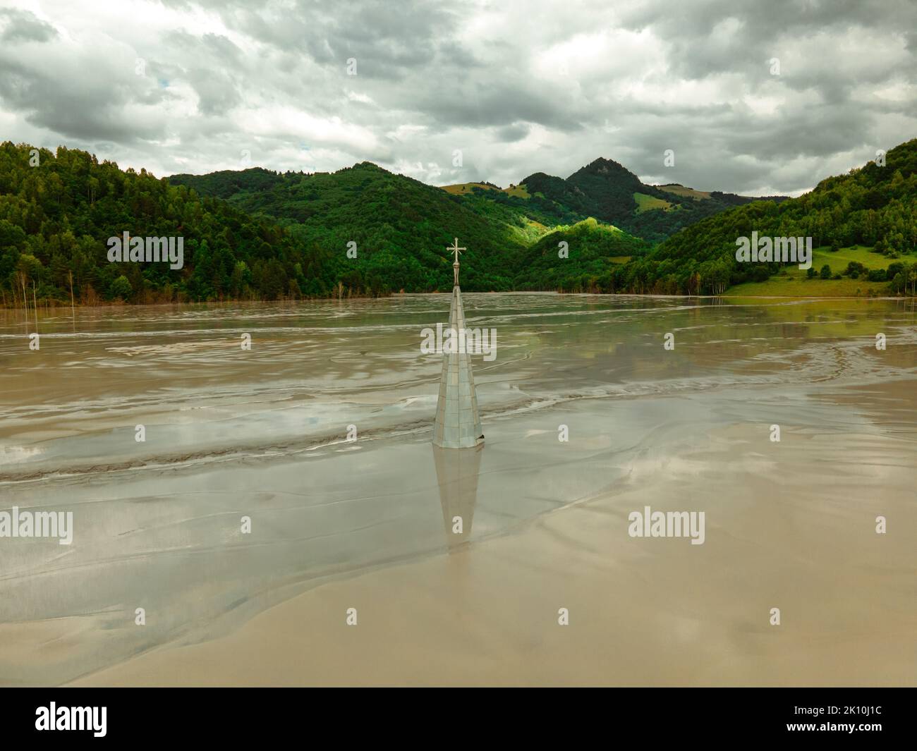 Photography of the flooded Church at Geamana near Rosia Montana ...