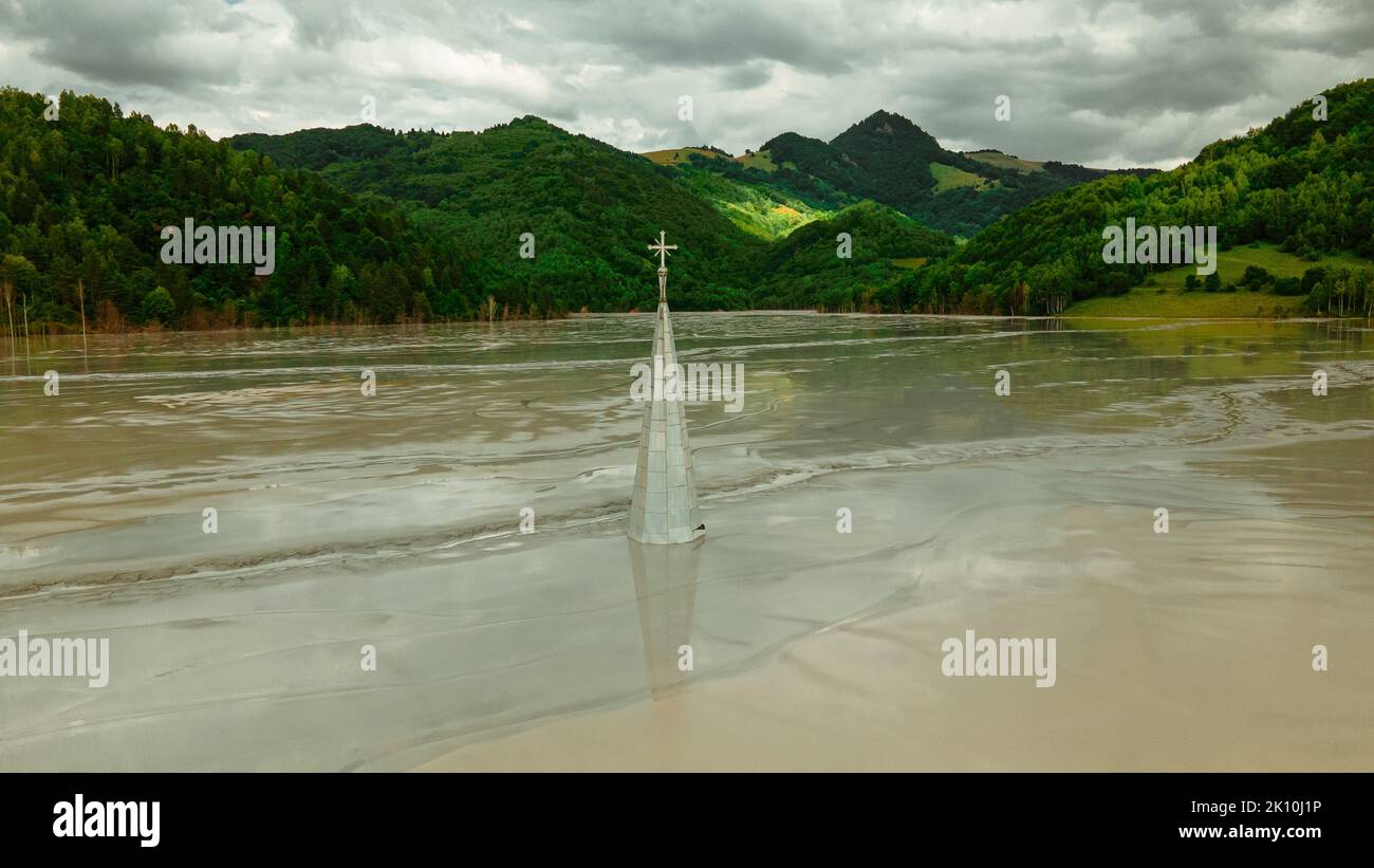 Photography of the flooded Church at Geamana near Rosia Montana ...