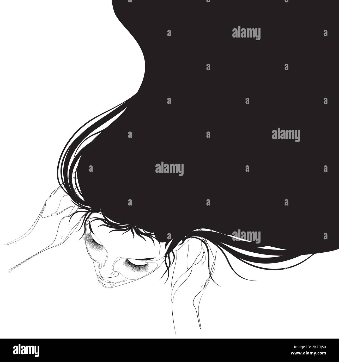 Top view female face Stock Vector Images - Alamy