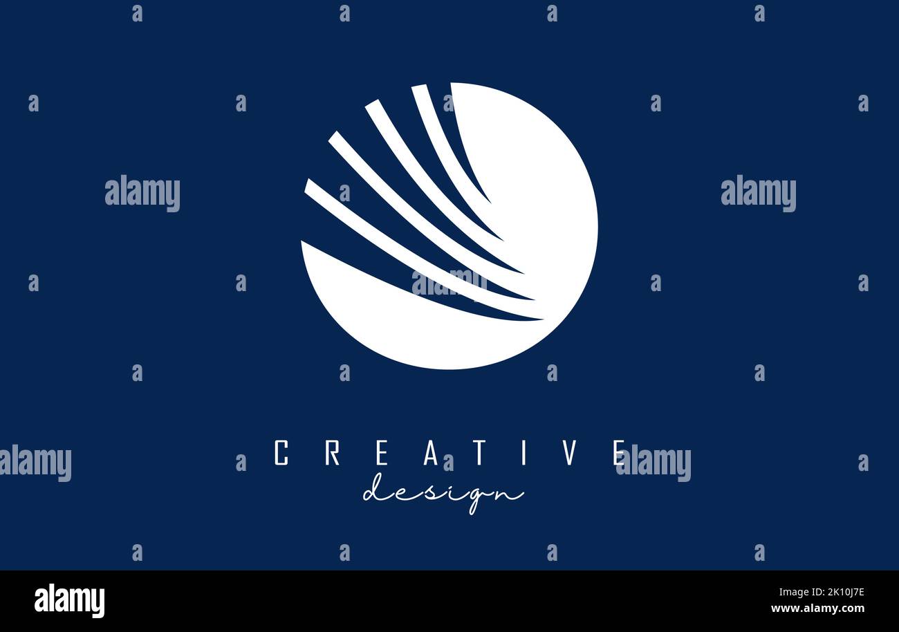White letter O logo with leading lines and negative space design ...
