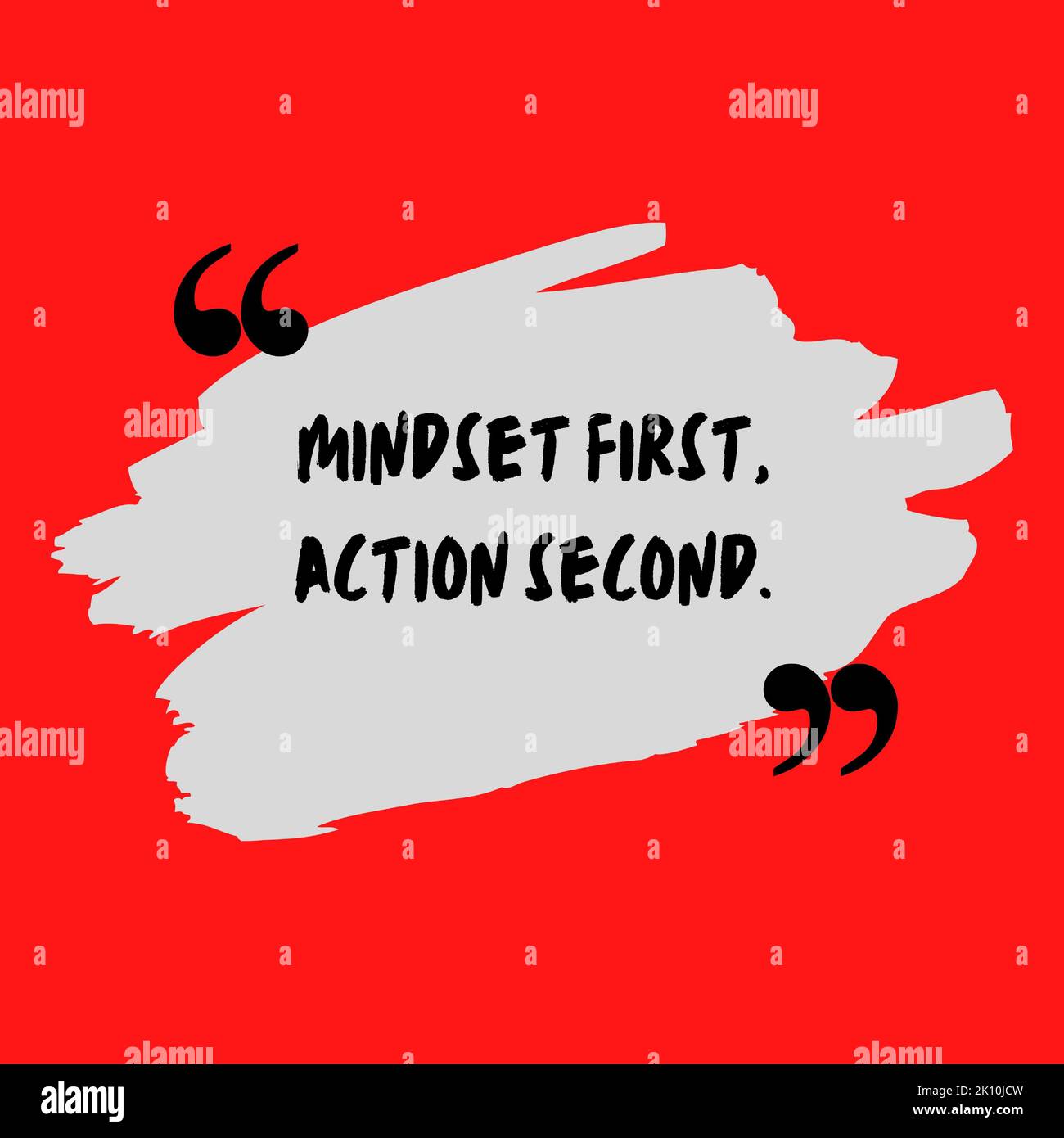 Mindset First, action Second. Inspirational Quote. Red Background Stock ...