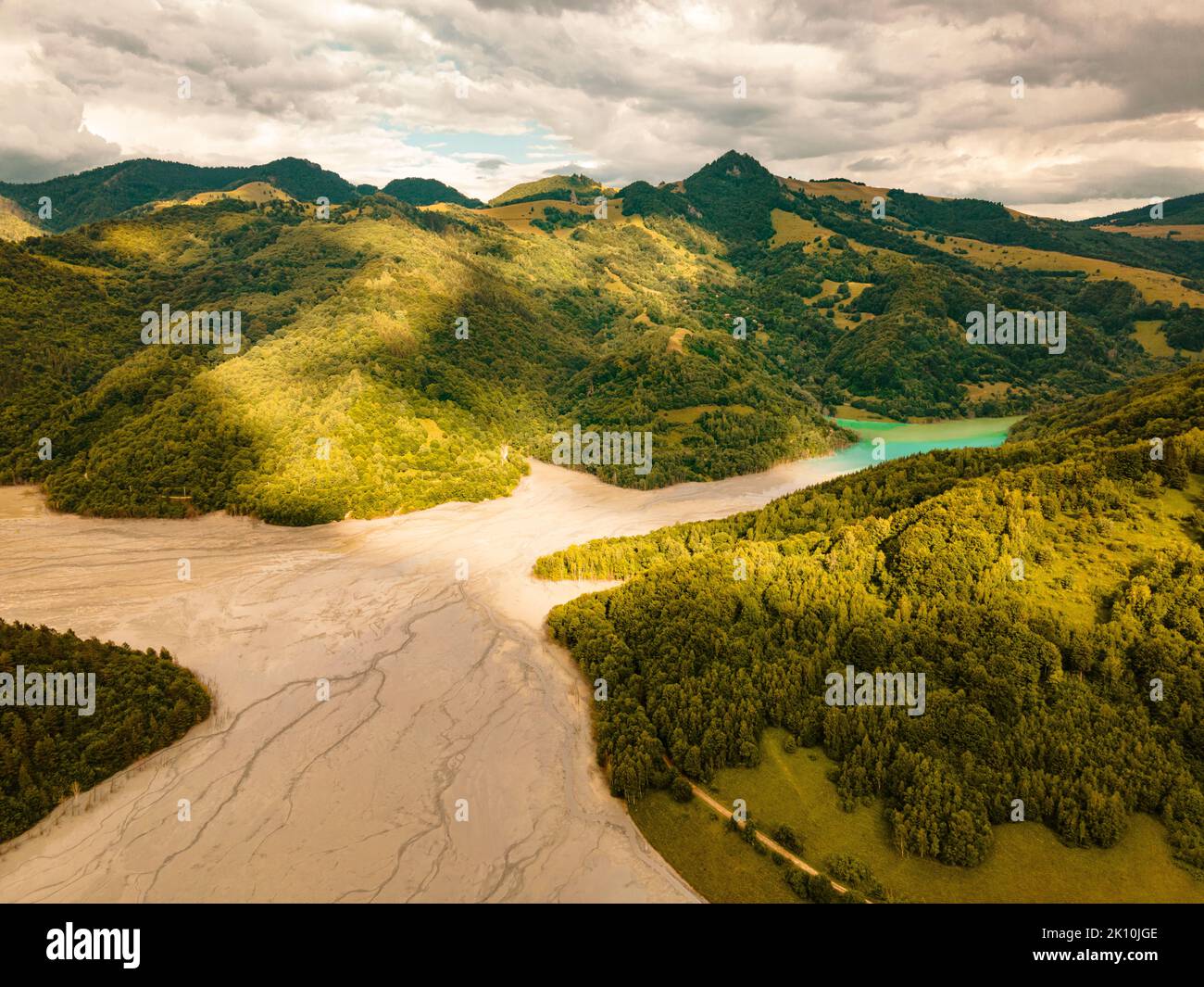 Aerial photography of the industrial decanting lake at Geamana in ...