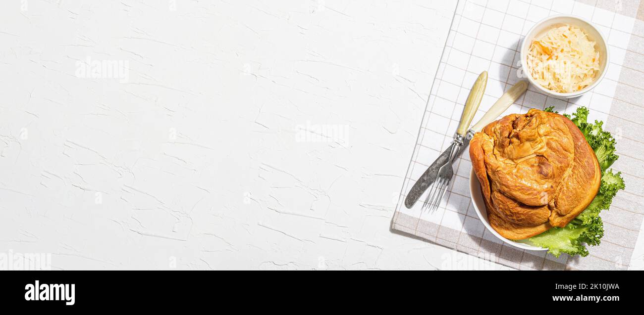 Oktoberfest smoked pork knuckle eisbein with fermented sour cabbage ...