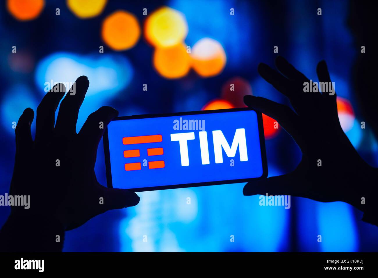 In this photo illustration, the TIM S.p.A. logo is seen displayed on a ...