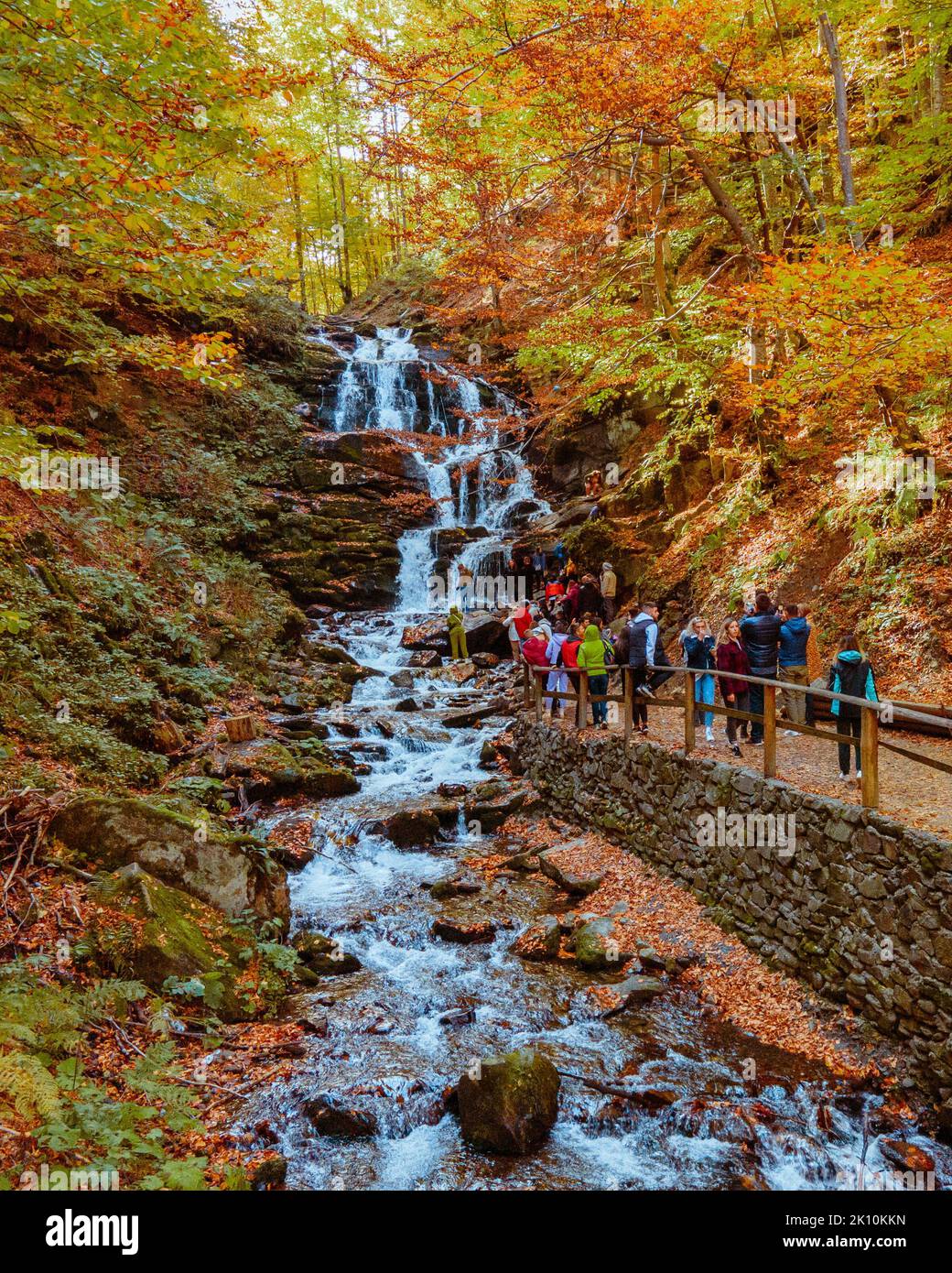 autumn waterfall tourist landmark Stock Photo - Alamy