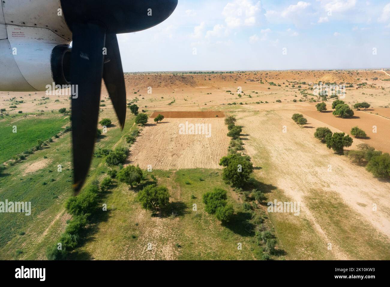 View of beautiful landscape of Thar desert from an aeroplane, Rajasthan ...