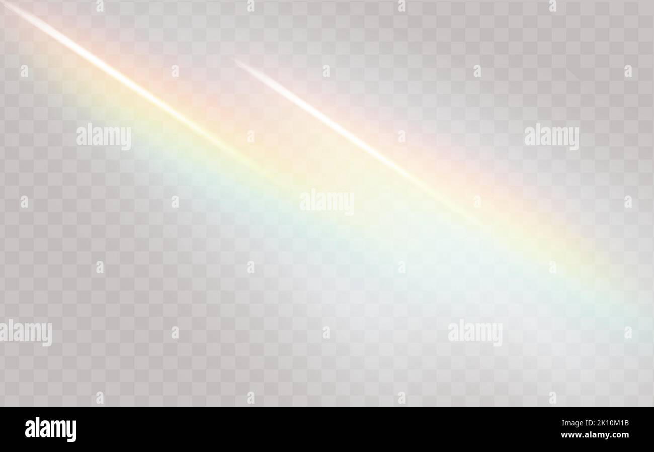 Glare or reflection from water and glass.Rainbow highlights on a black ...