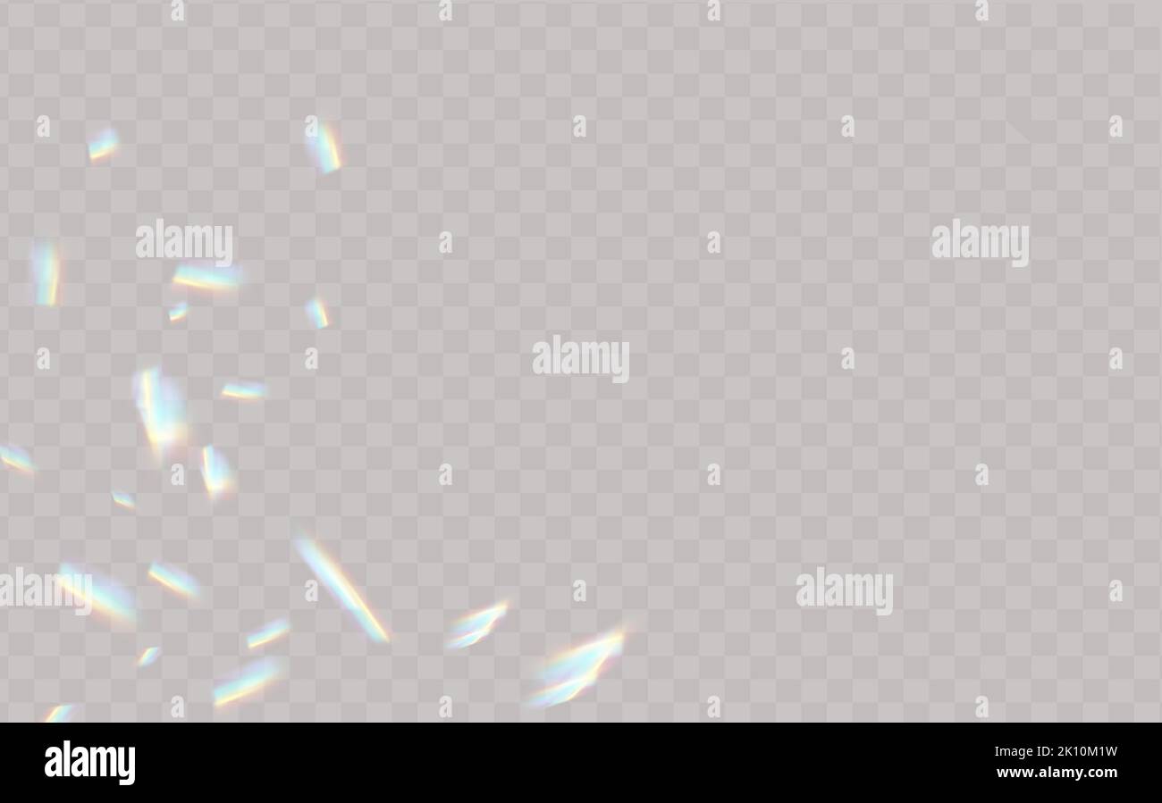 Glare or reflection from water and glass.Rainbow highlights on a black ...