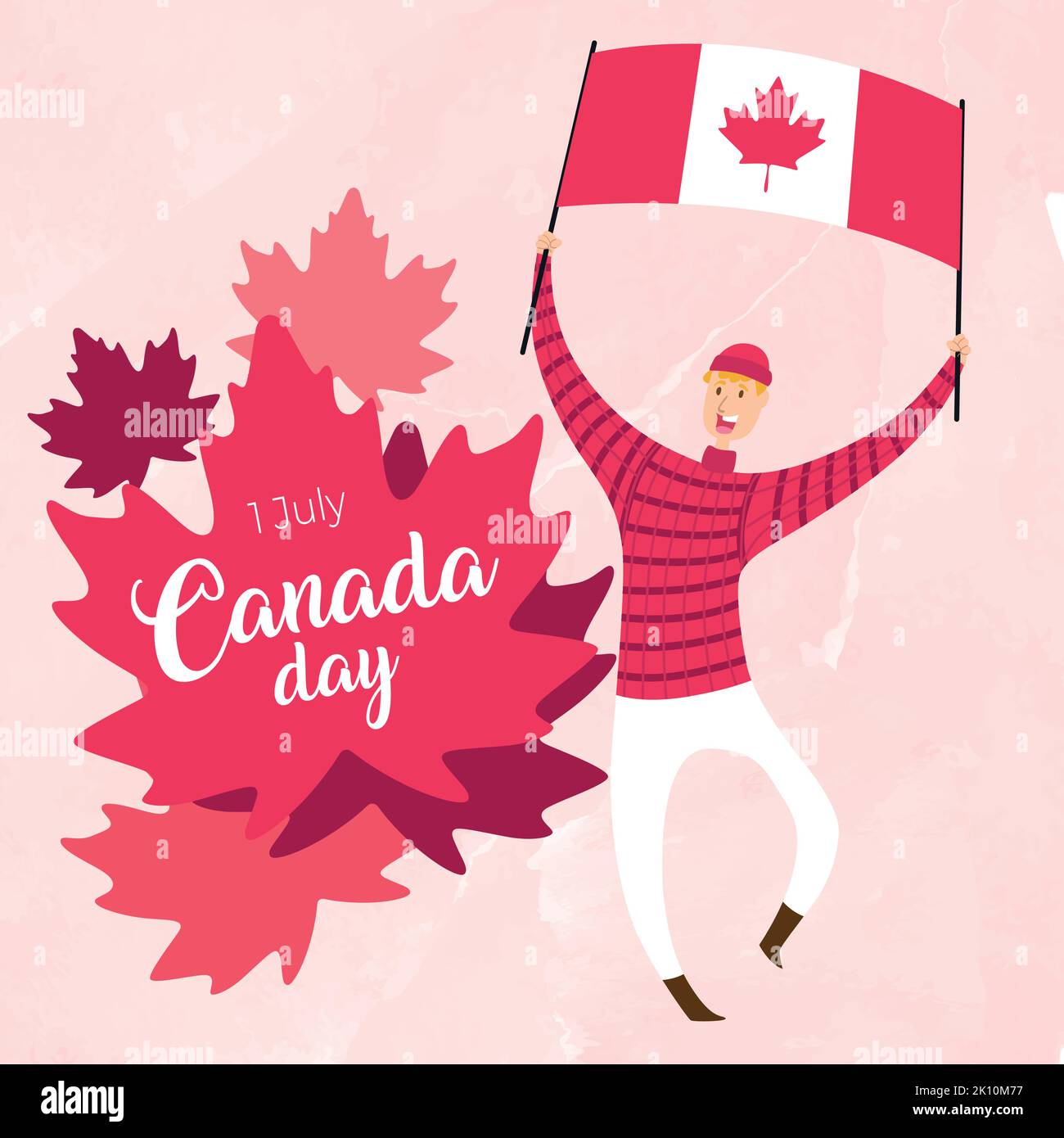 Happy boy cartoon waving a flag of Canada Happy Canada day Vector Stock ...
