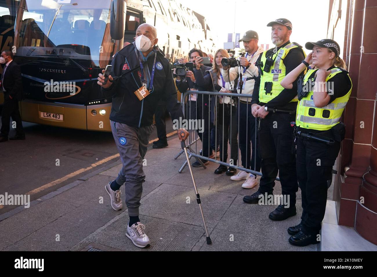 Napoli manager Luciano Spalletti arriving before the UEFA Champions ...