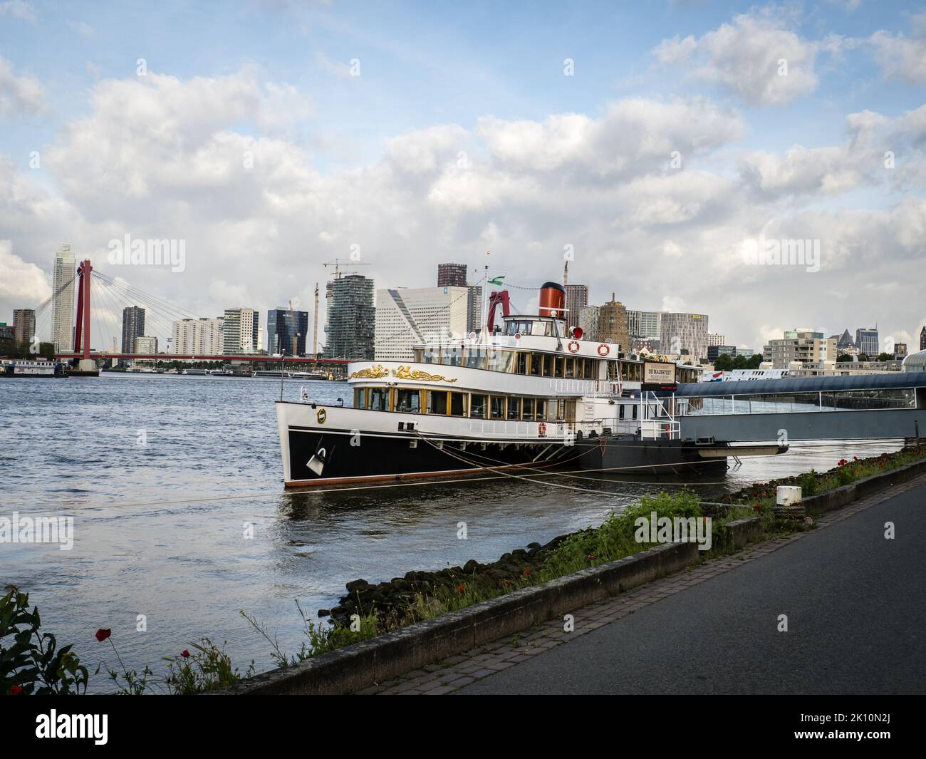 Classic tourist paddle steamer `De Majesteit` at Rotterdam, Holland ...