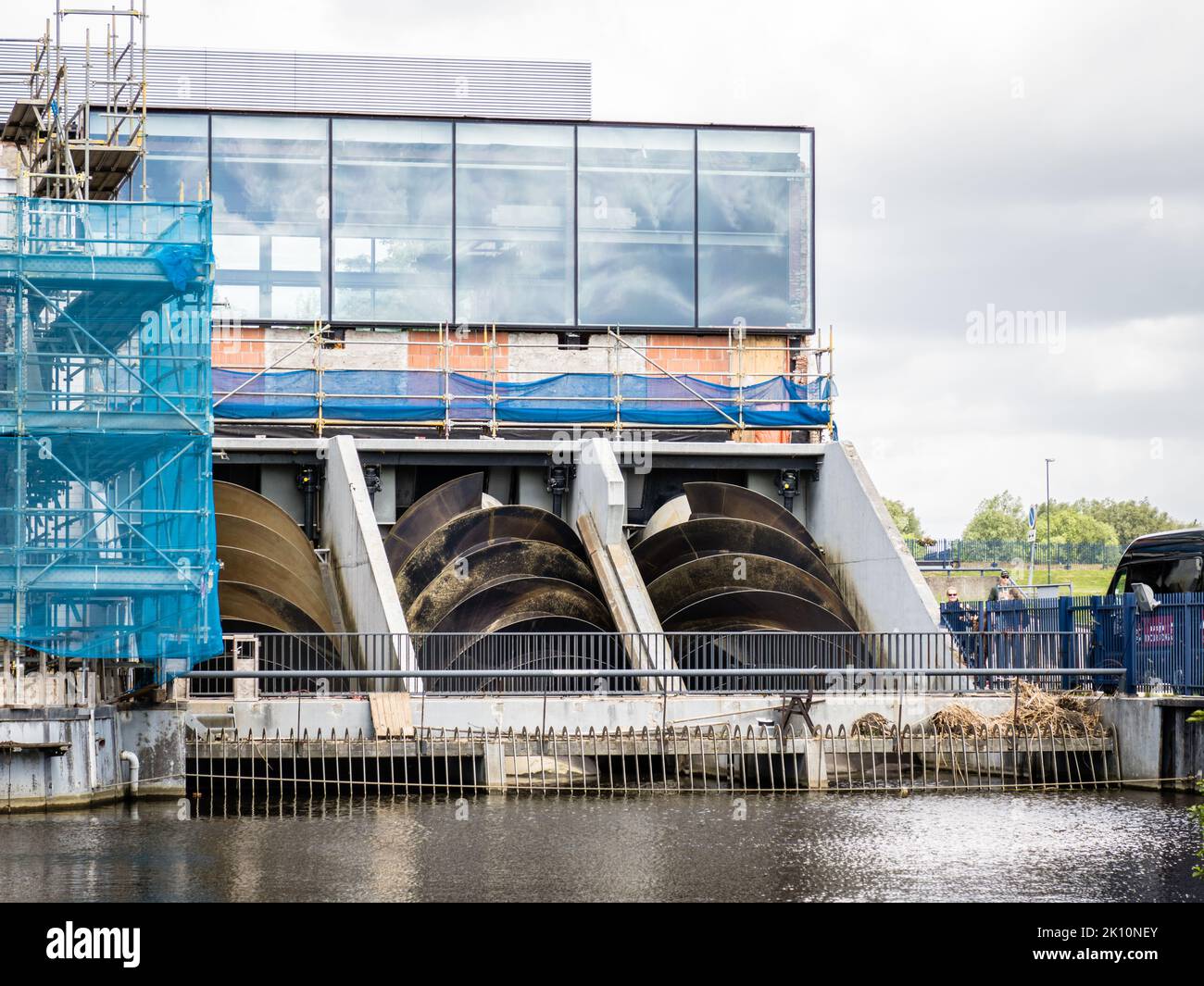 Modern water screws at Kinderdijk, Holland, Netherlands Stock Photo - Alamy
