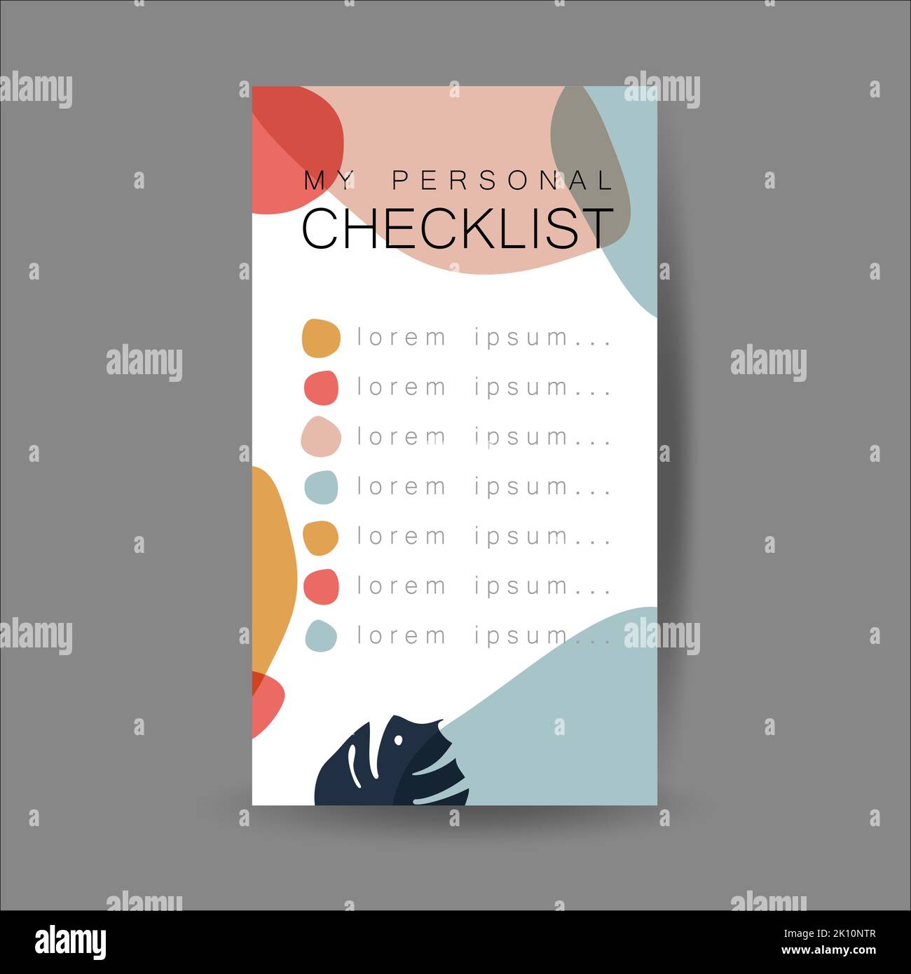 My checklist template. Abstract modern background with organic shapes ...