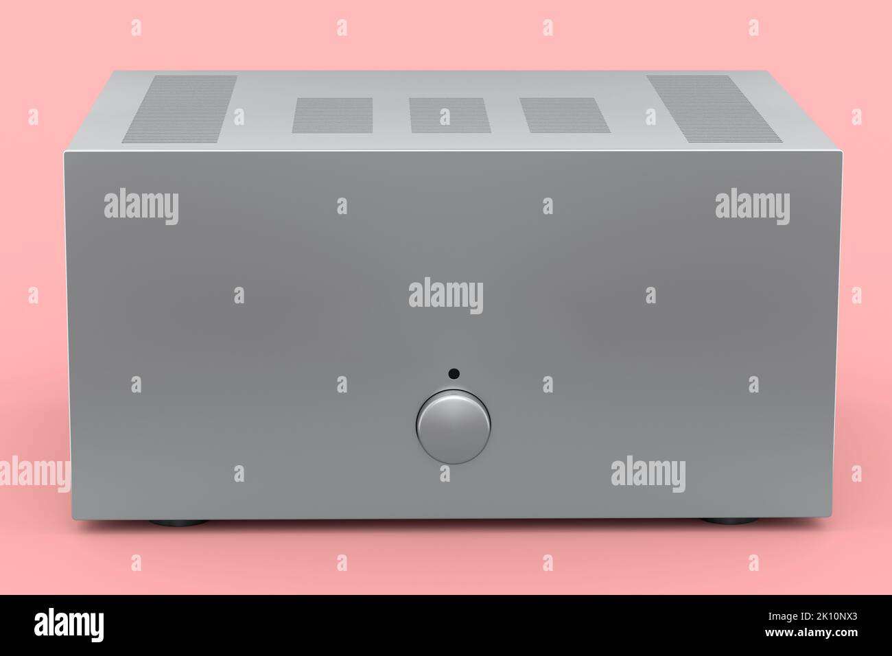 HiFi system with turntable and amplifier for home theater on pink ...