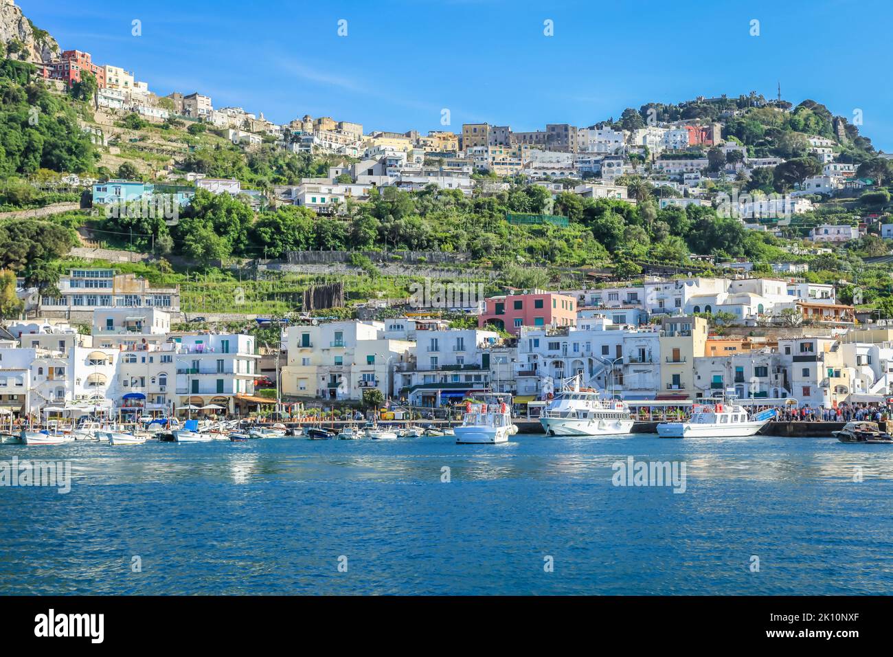 Idyllic Capri island harbor landscape, Amalfi coast of Italy, Europe ...