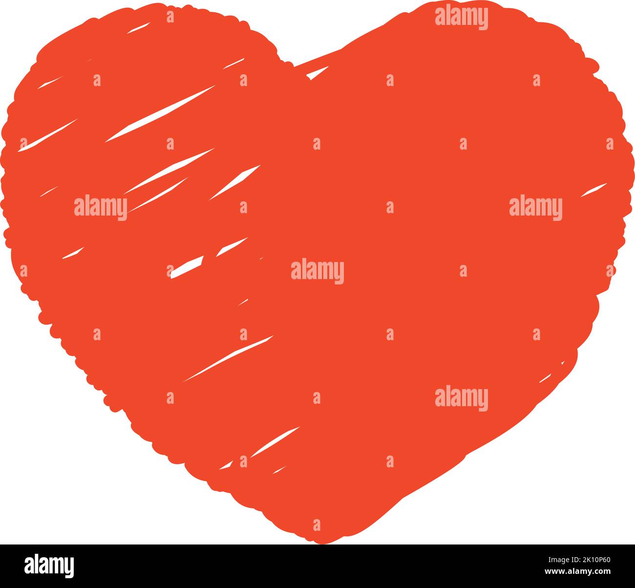 Isolated scratched sketch of a heart shape icon Vector Stock Vector ...