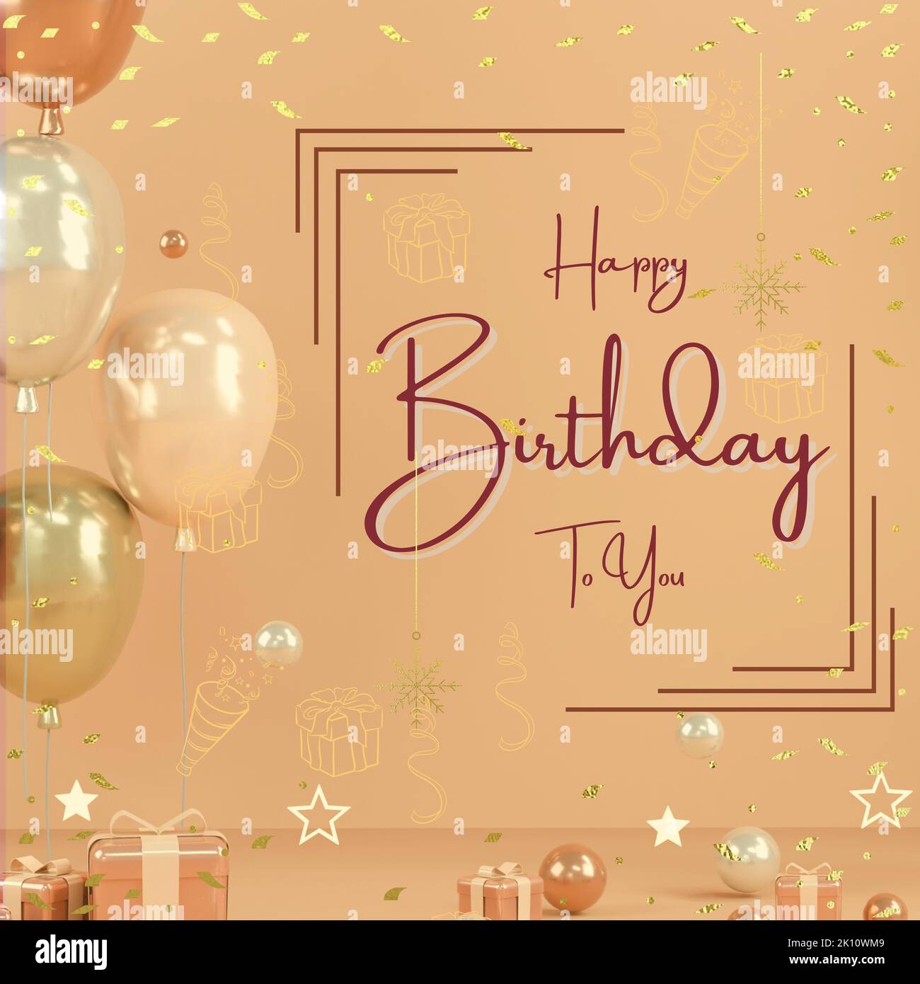 happy birthday celebration card design Stock Photo - Alamy
