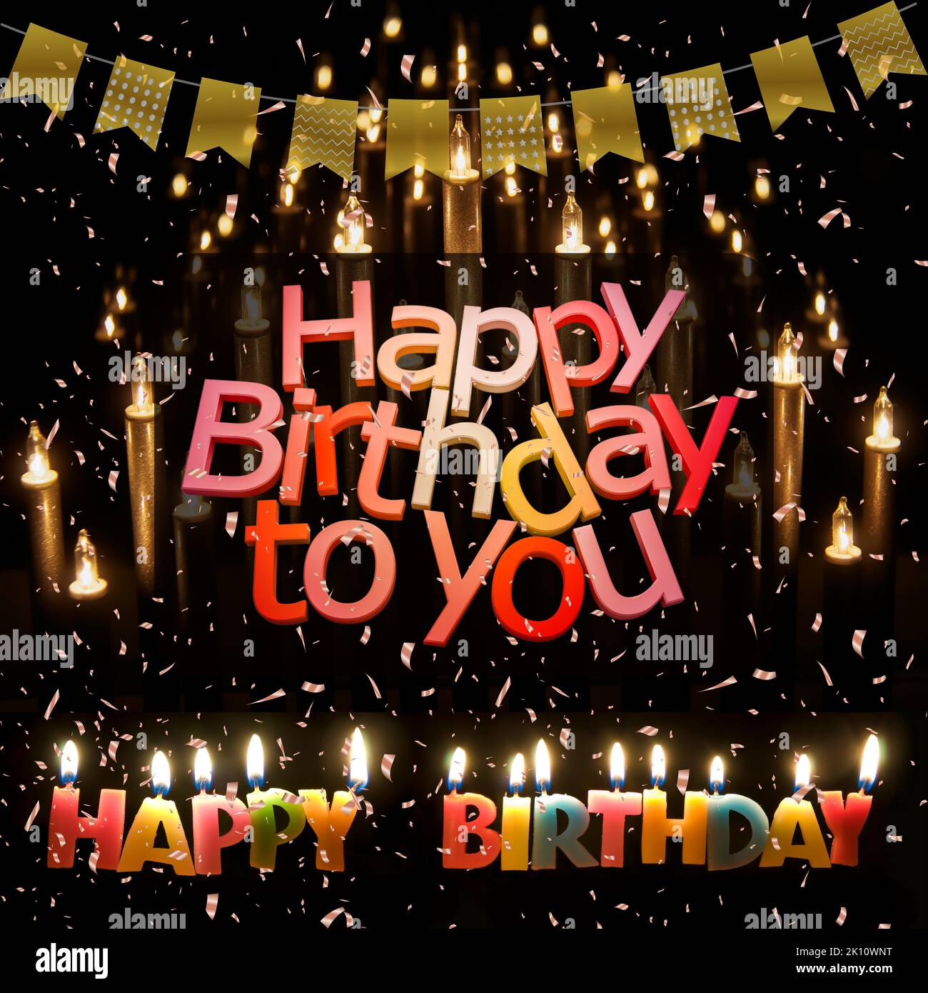 happy birthday celebration card design Stock Photo - Alamy