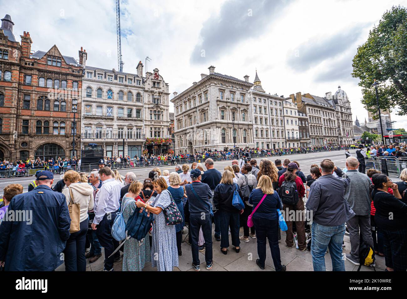 Whitehall London UK. 14 September 2022. Large crowds occupy every ...