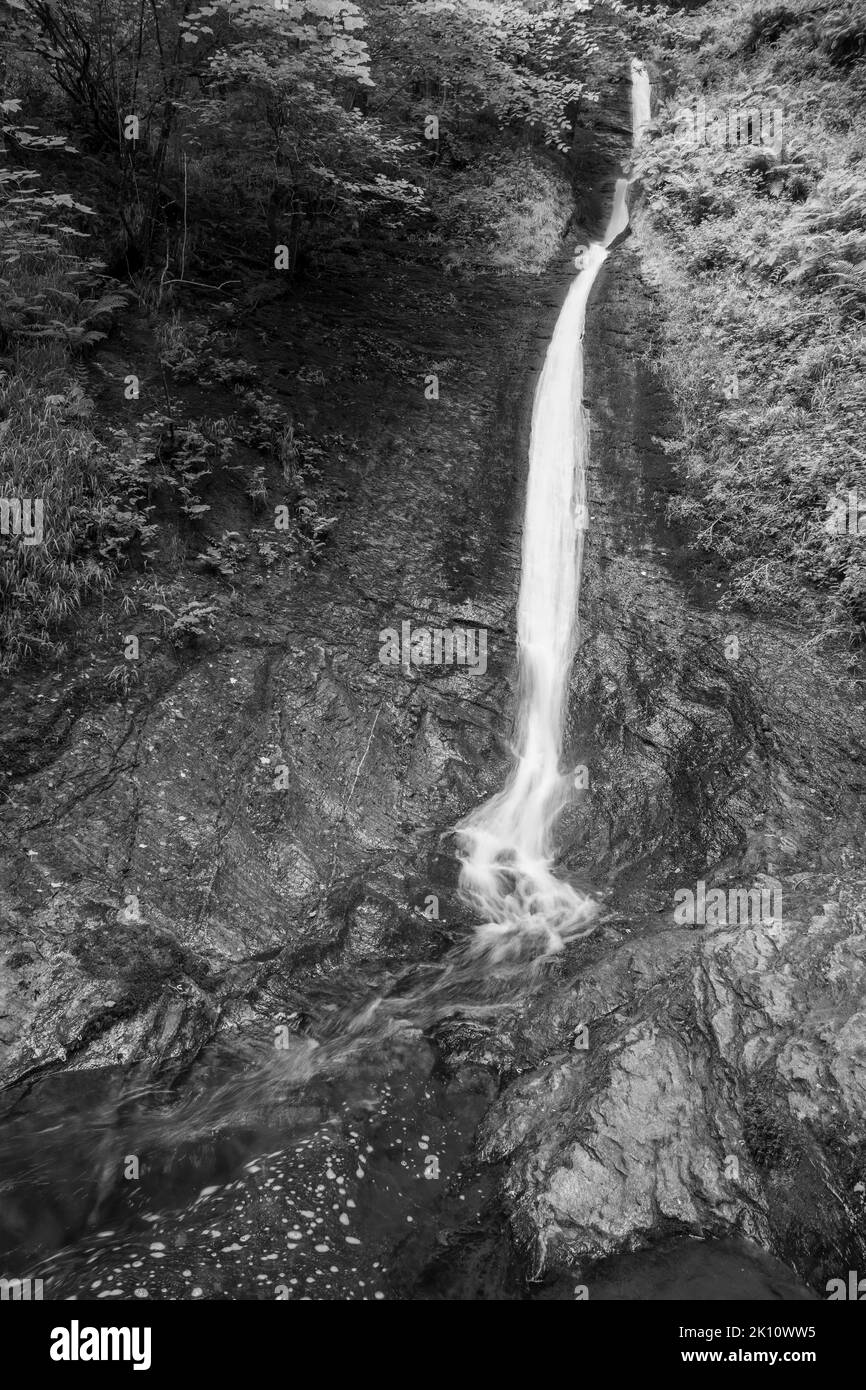 Long exposure of the White Lady waterfall on the river Lyd at Lyford ...