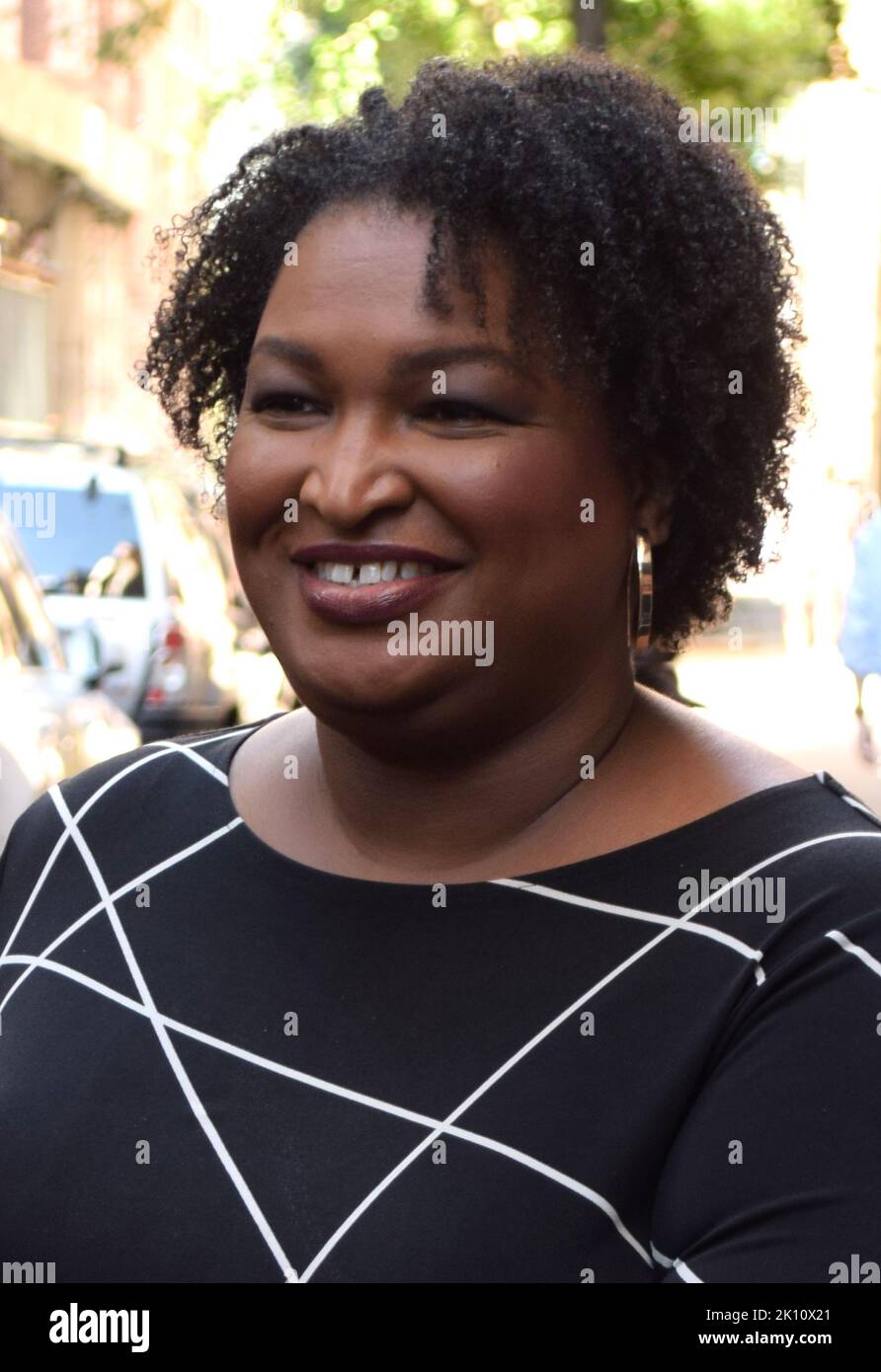 New York, NY, USA. 14th Sep, 2022. Stacey Abrams seen exiting The View ...