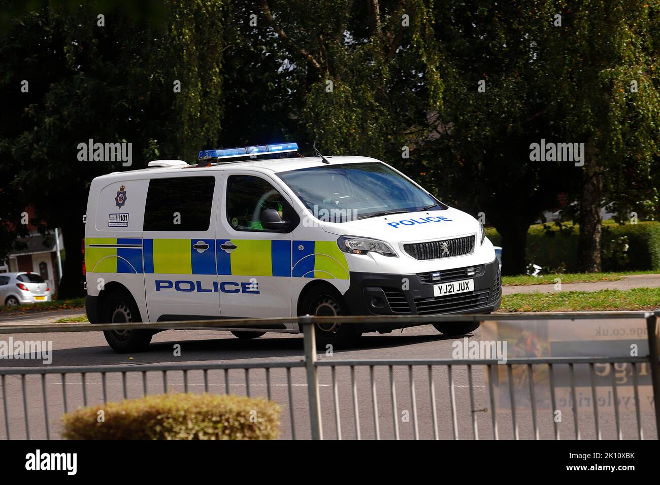 A Peugeot police van from West Yorkshire Police Force seen attending an ...