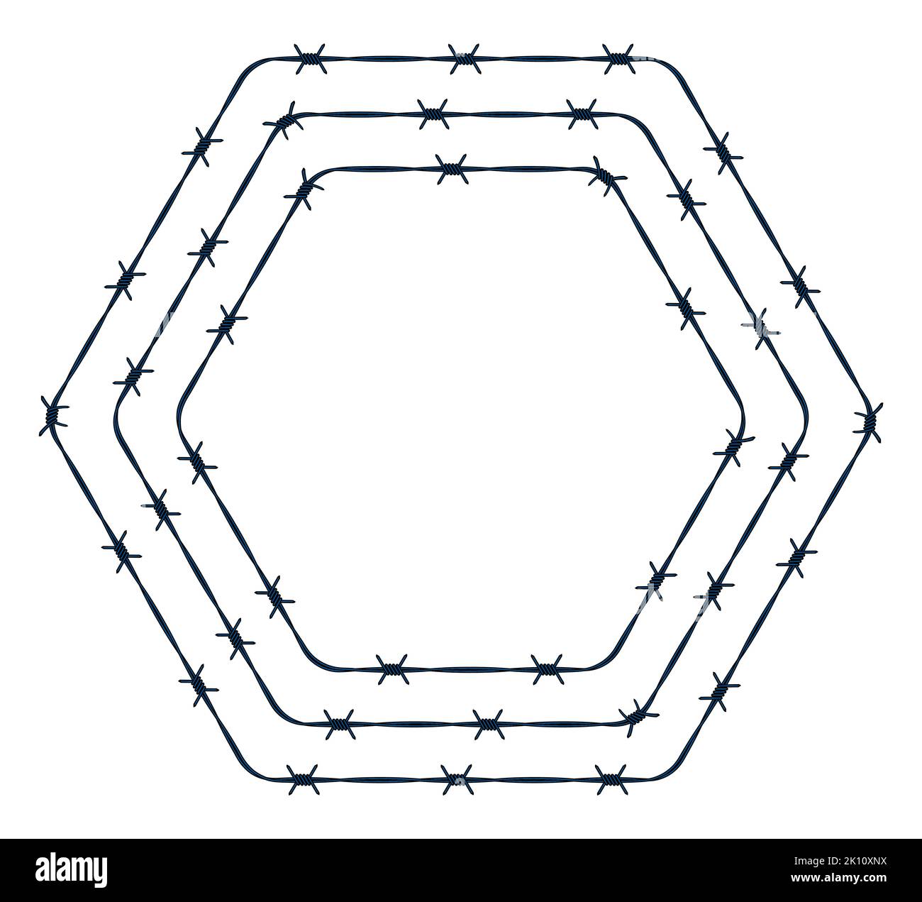 Illustration of the abstract barbed wire hexagons Stock Vector Image ...