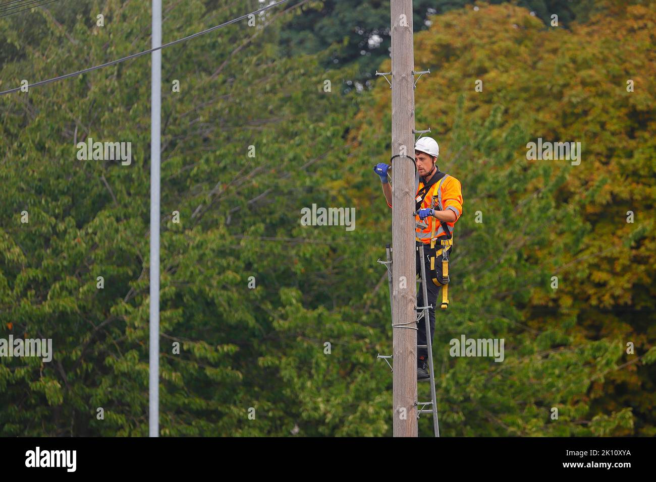 Telecommunications engineer pole hi-res stock photography and images ...
