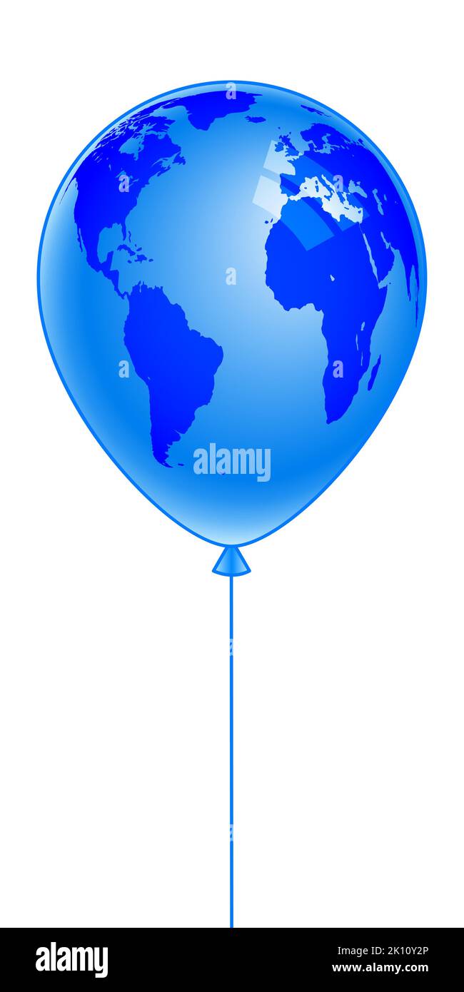 illustration of abstract globe in a toy balloon. Elements of this image ...