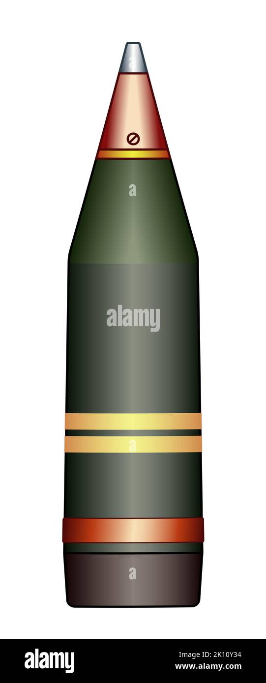 Illustration of an artillery projectile shell Stock Vector Image & Art ...