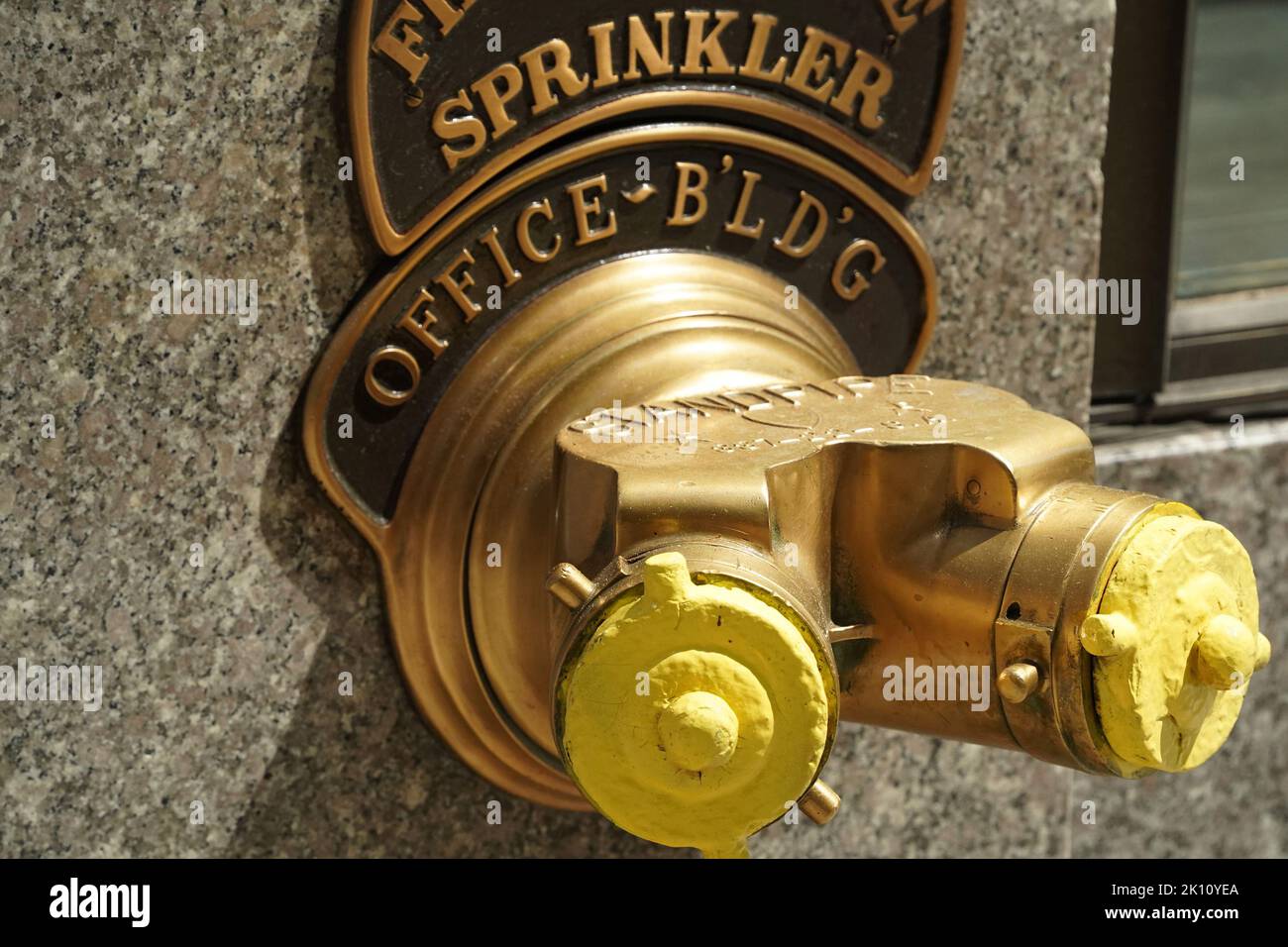 new york building fire sprinkler detail Stock Photo - Alamy