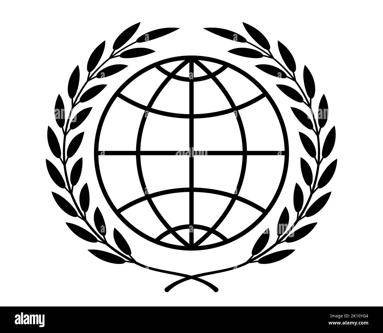Illustration of a laurel wreath and contour globe Stock Vector Image ...