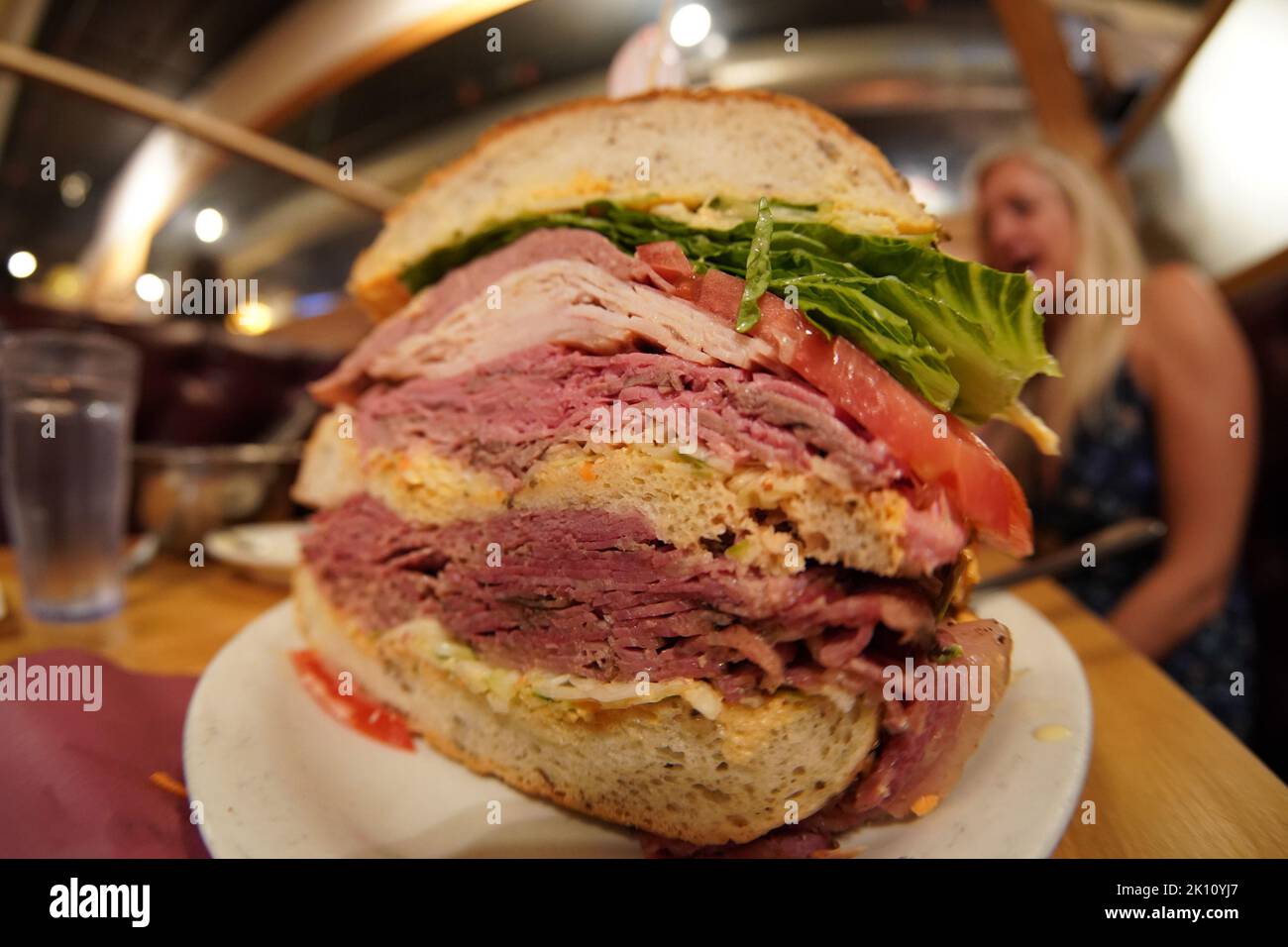 the monster biggest world sandwich in new york city deli Stock Photo ...