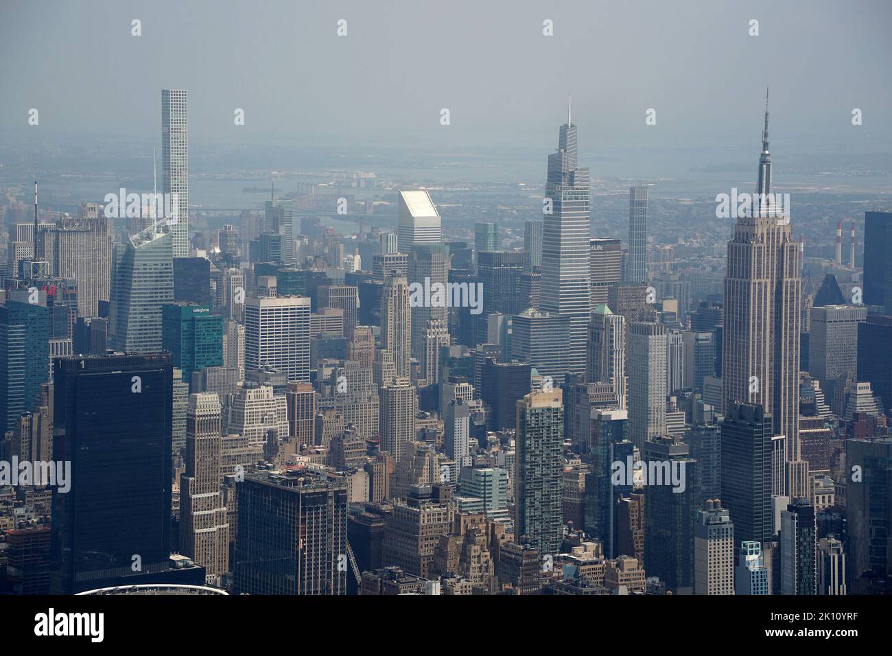 new york city manhattan helicopter tour aerial cityscape panorama Stock ...