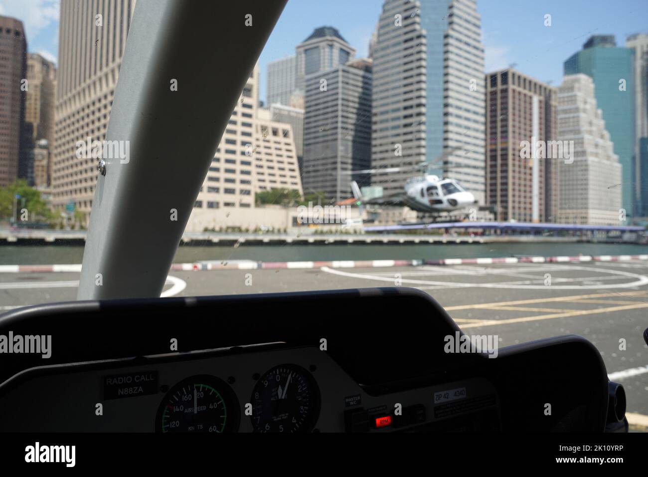 new york city manhattan helicopter tour aerial cityscape panorama Stock ...