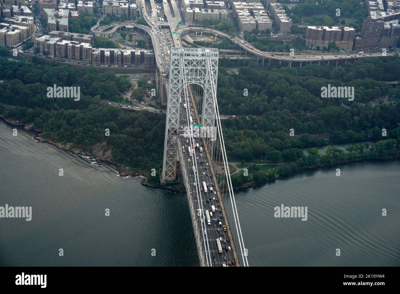 washington bridge new york city manhattan helicopter tour aerial ...