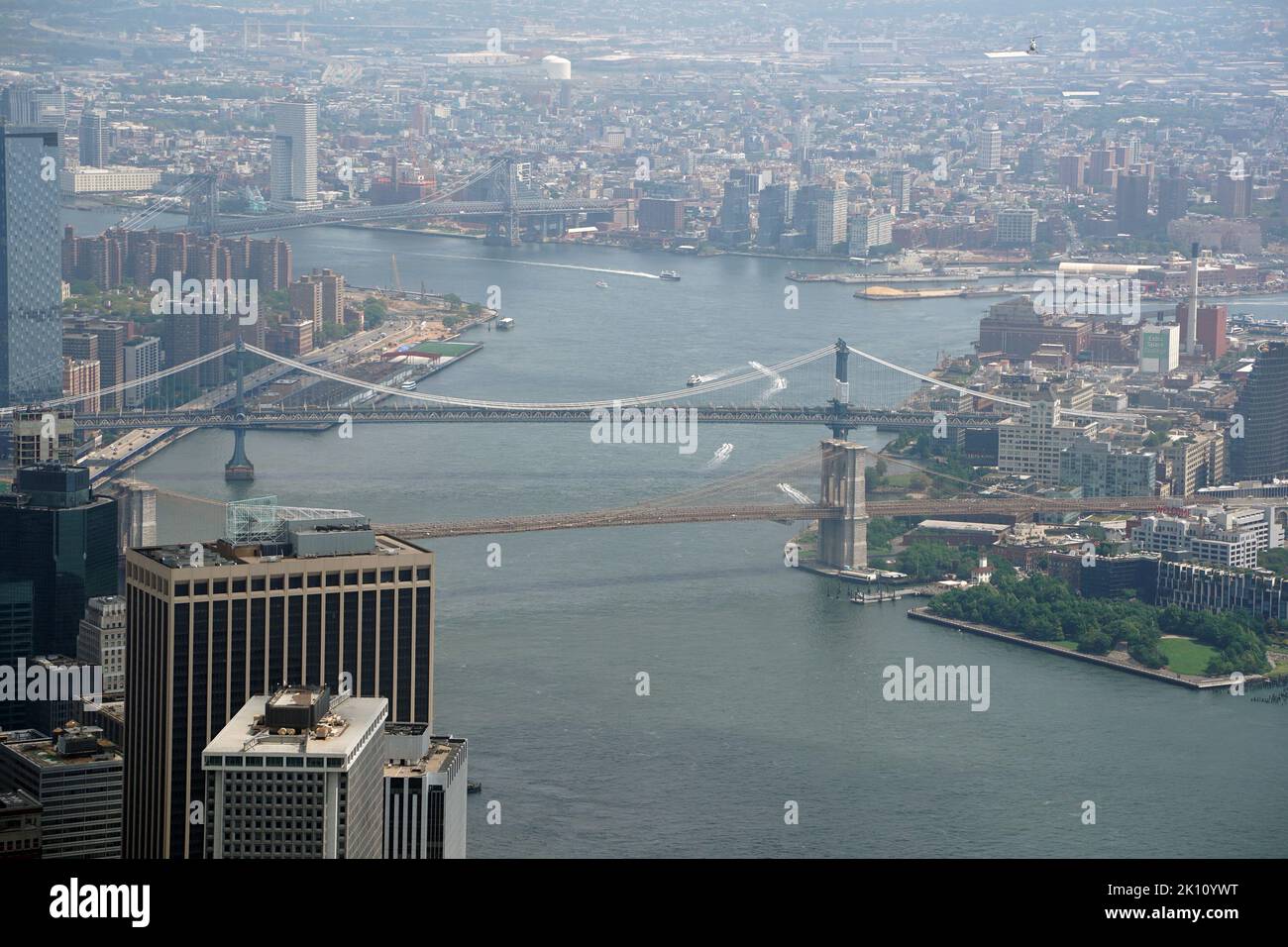 new york city manhattan helicopter tour aerial cityscape panorama Stock ...