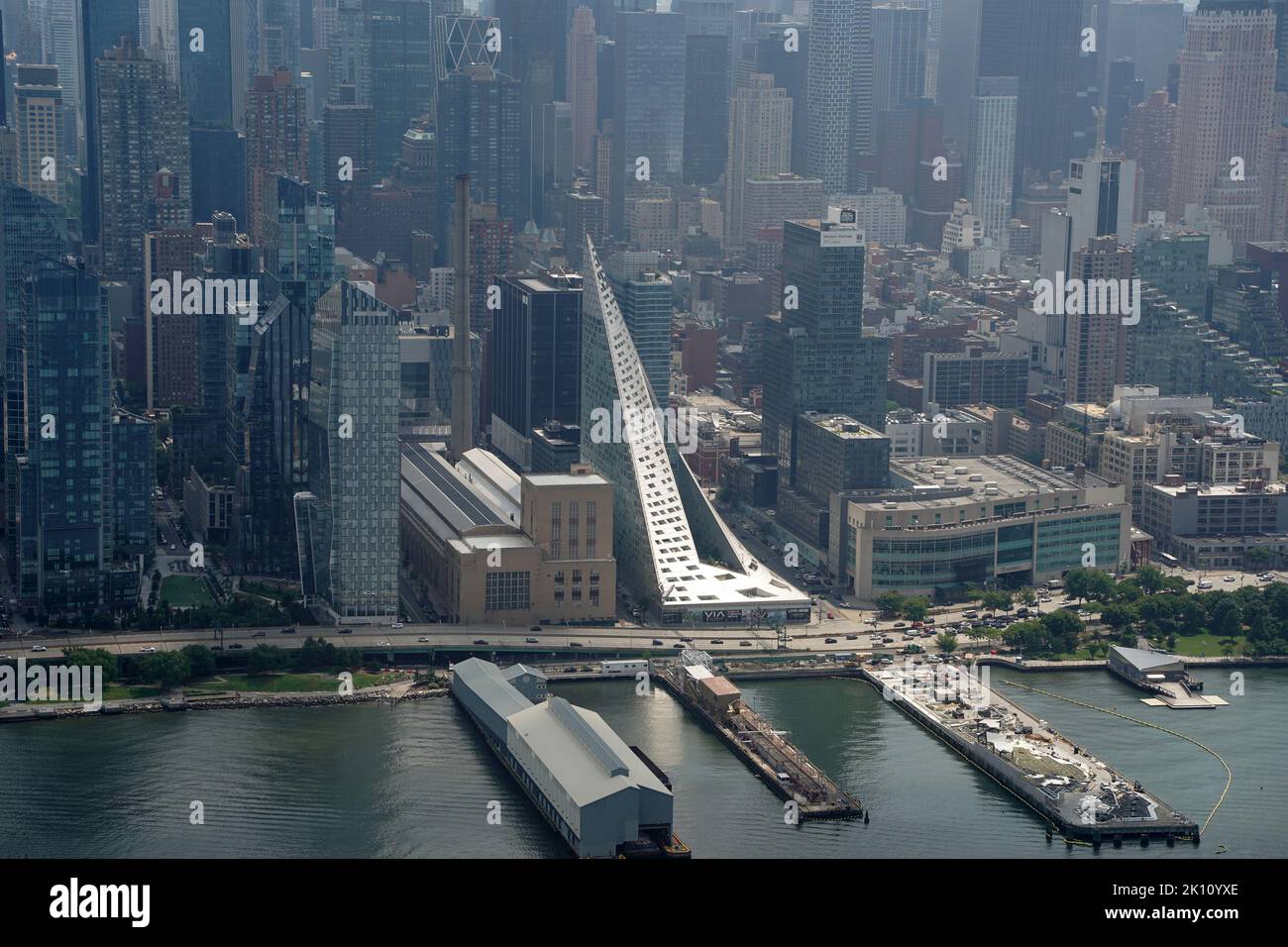 new york city manhattan helicopter tour aerial cityscape panorama Stock ...