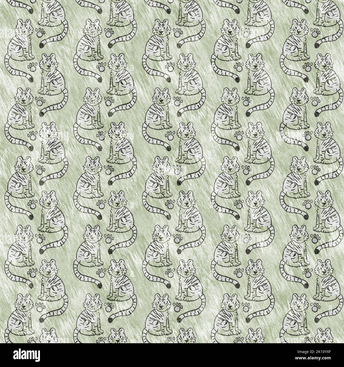 Cute safari wild tiger animal pattern for babies room decor. Seamless ...