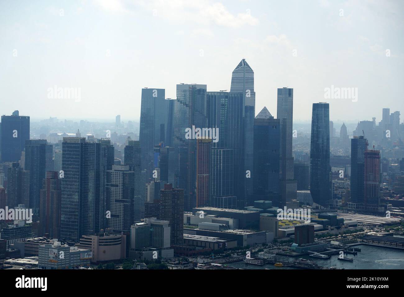 new york city manhattan helicopter tour aerial cityscape panorama Stock ...