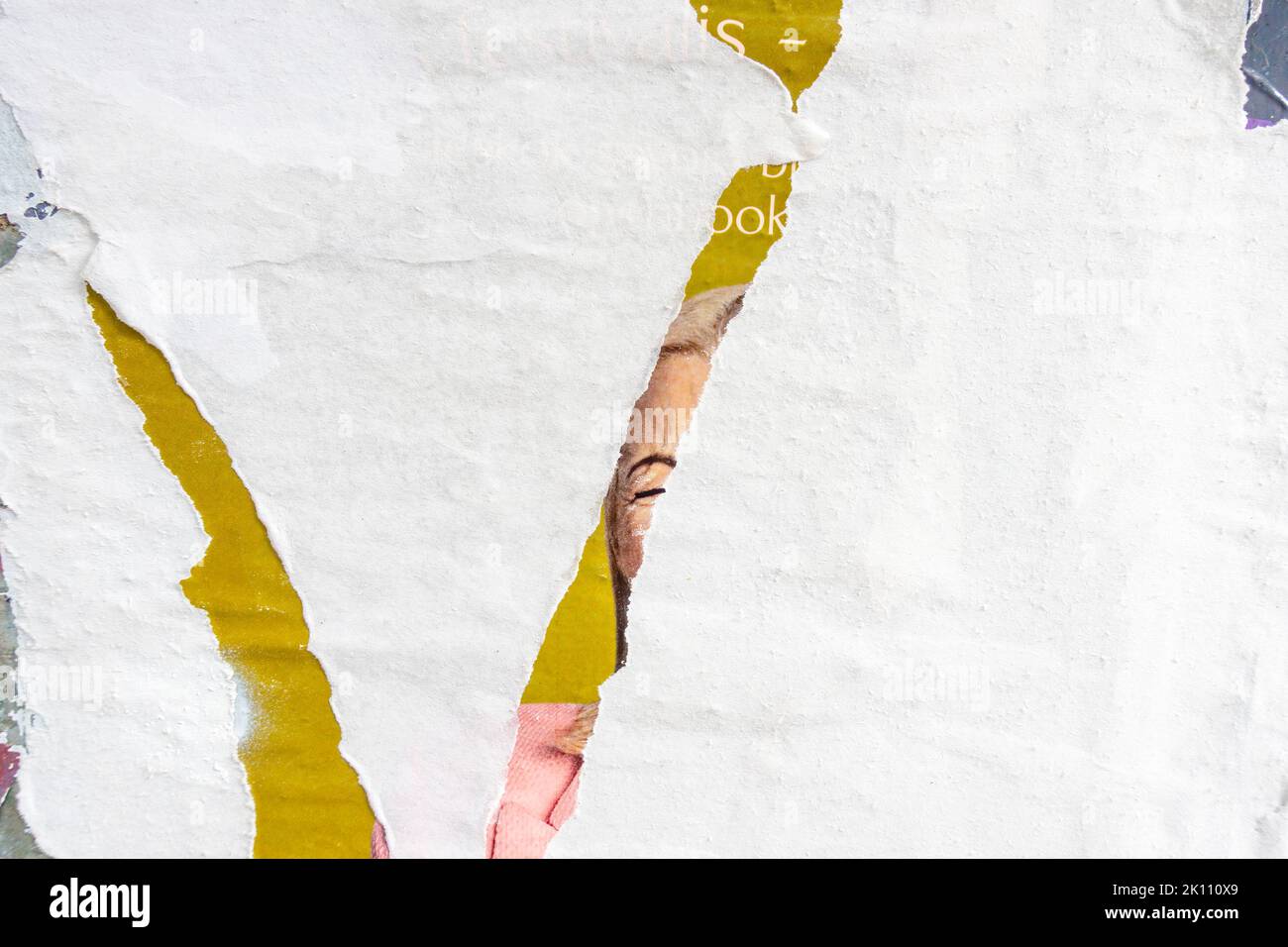 Old grunge torn collage posters creased crumpled paper placard texture ...