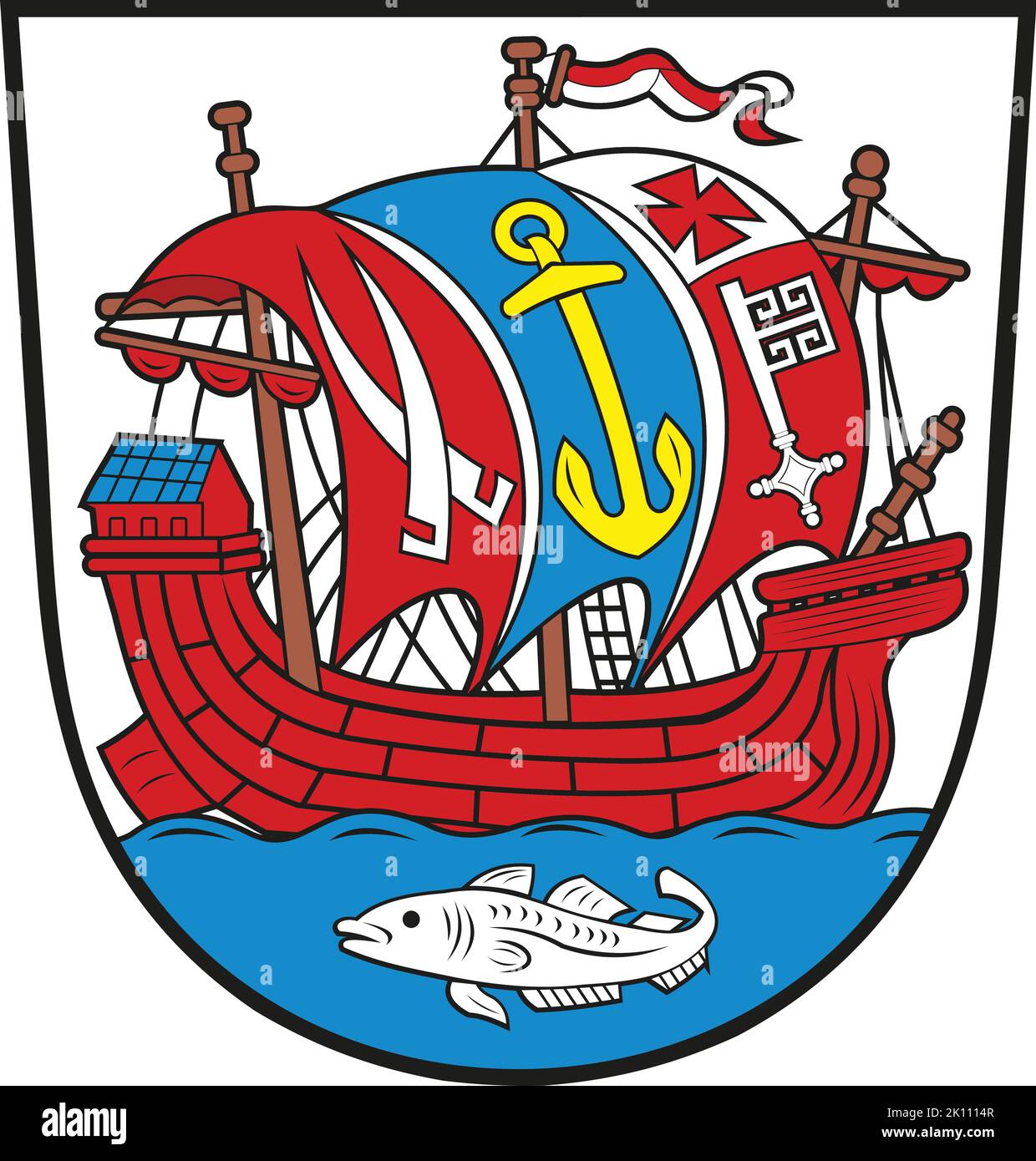 Official coat of arms vector illustration of the German regional ...